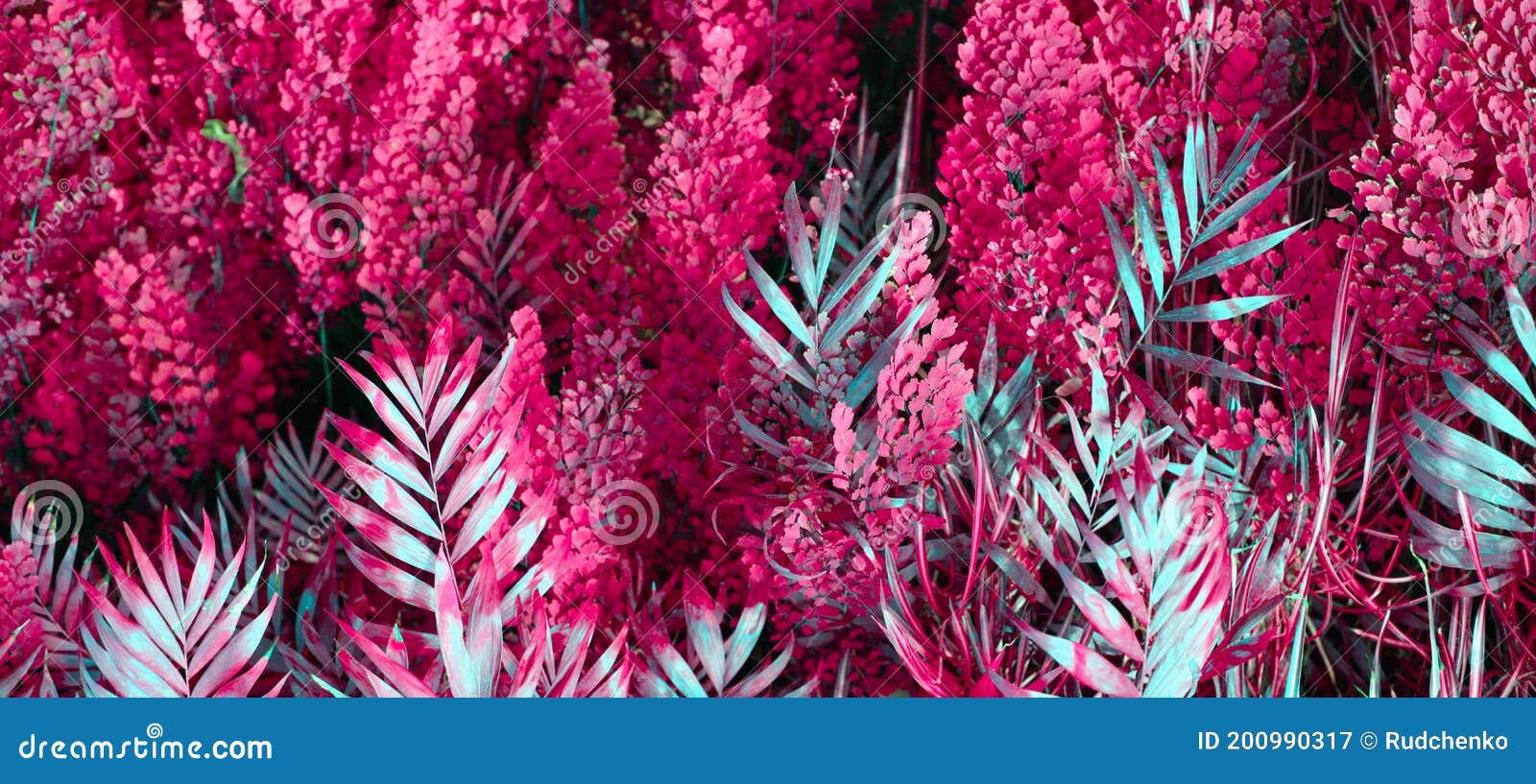 Wall with Tropical Plants. Nature Red Background Stock Image - Image of ...