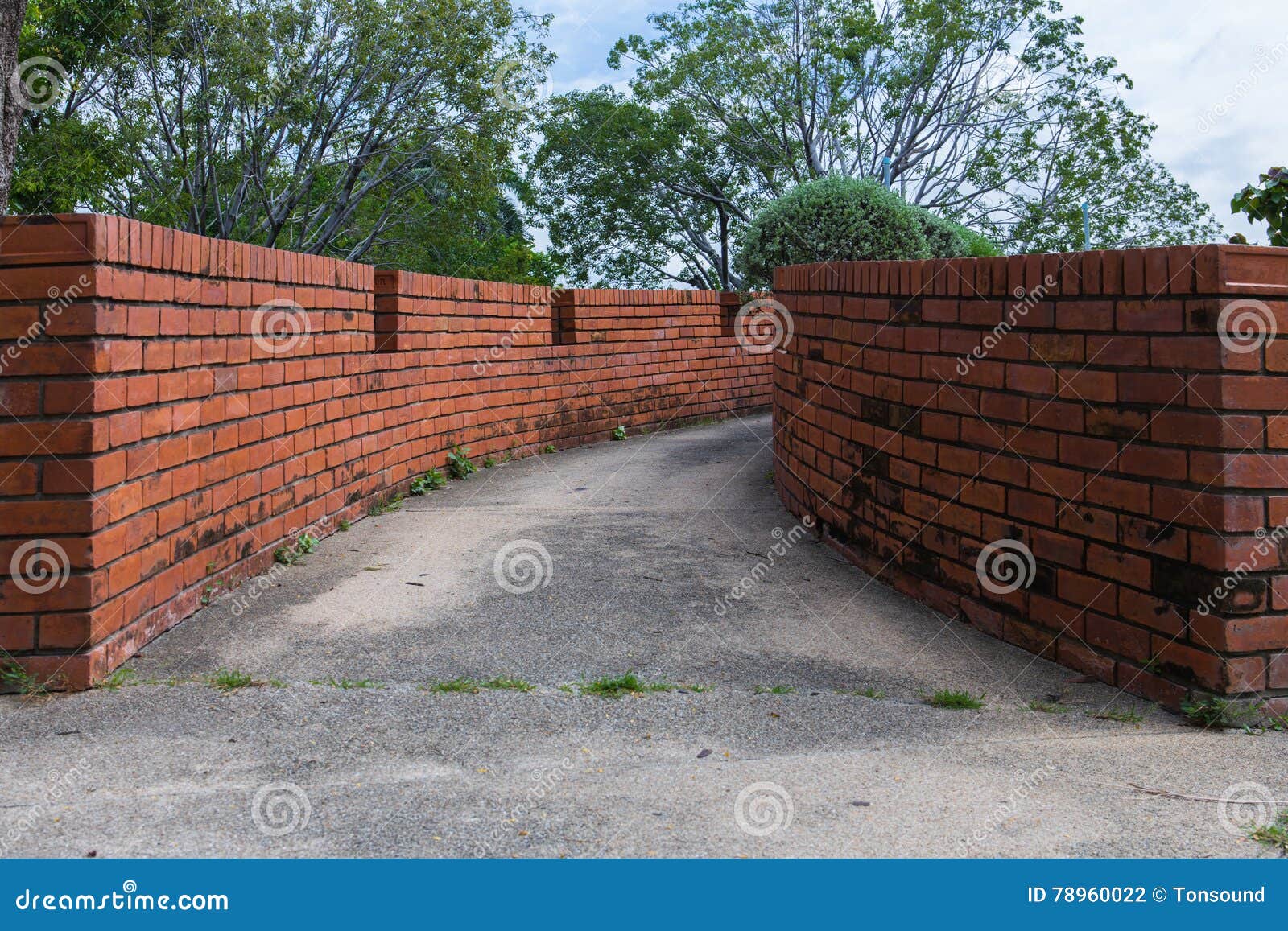 Wall Two Side of Narrow Walkway between Two Buildings Two Brick Stock ...