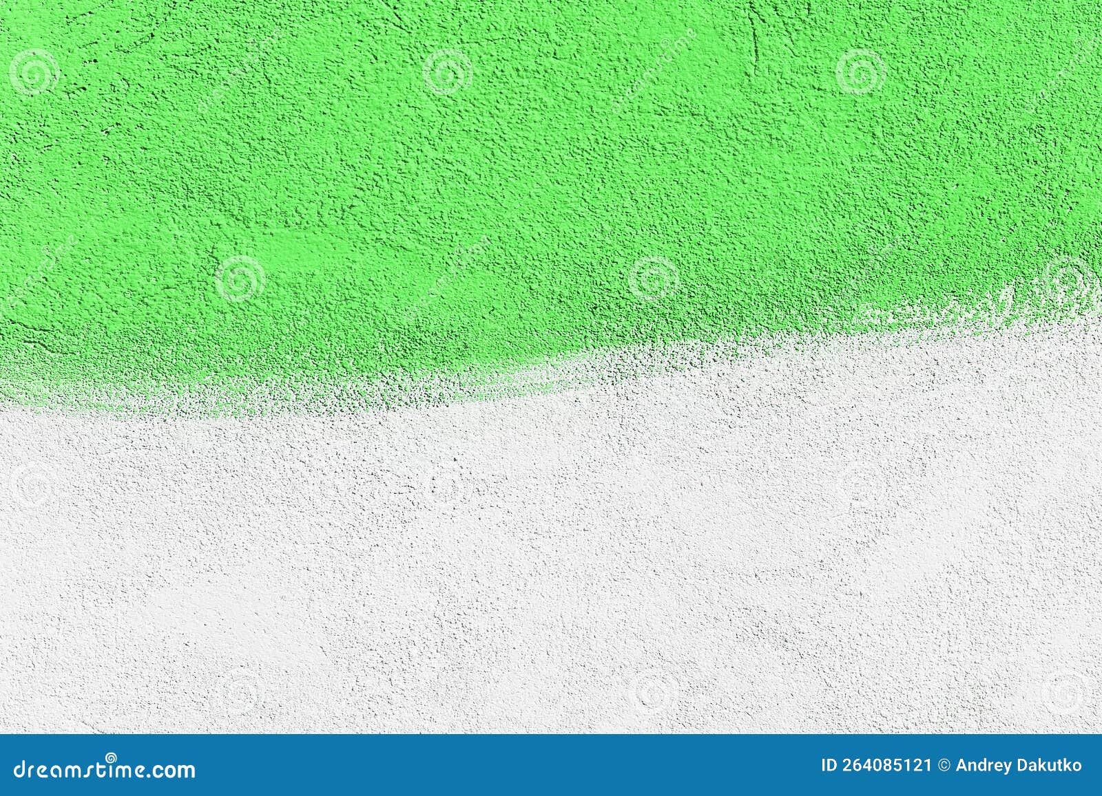 Wall Two Tone Colors: Green Verdant and White Paint on Concrete Surface ...