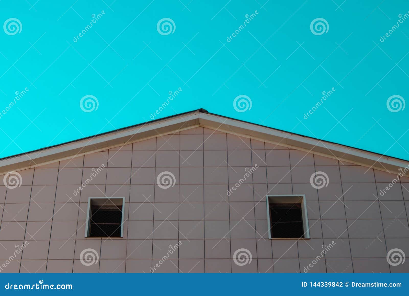 Wall with two windows stock photo. Image of design, urban - 144339842