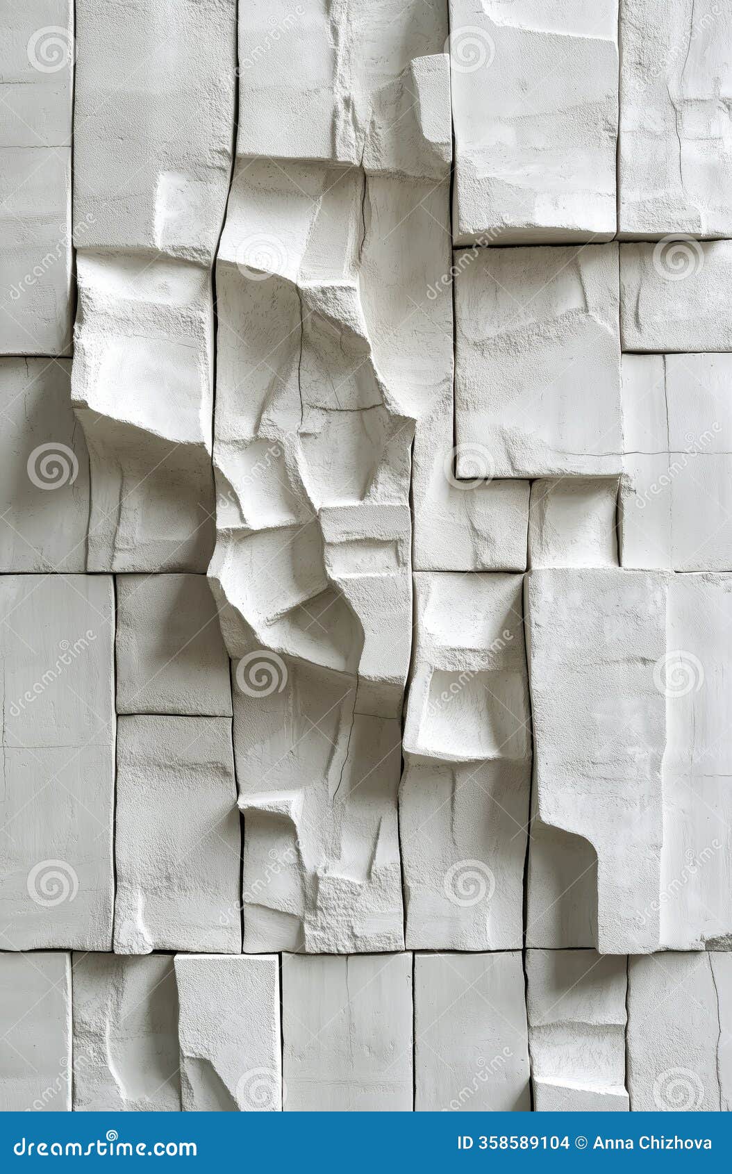 Textured Wall with Three-dimensional Elements. Stock Illustration ...