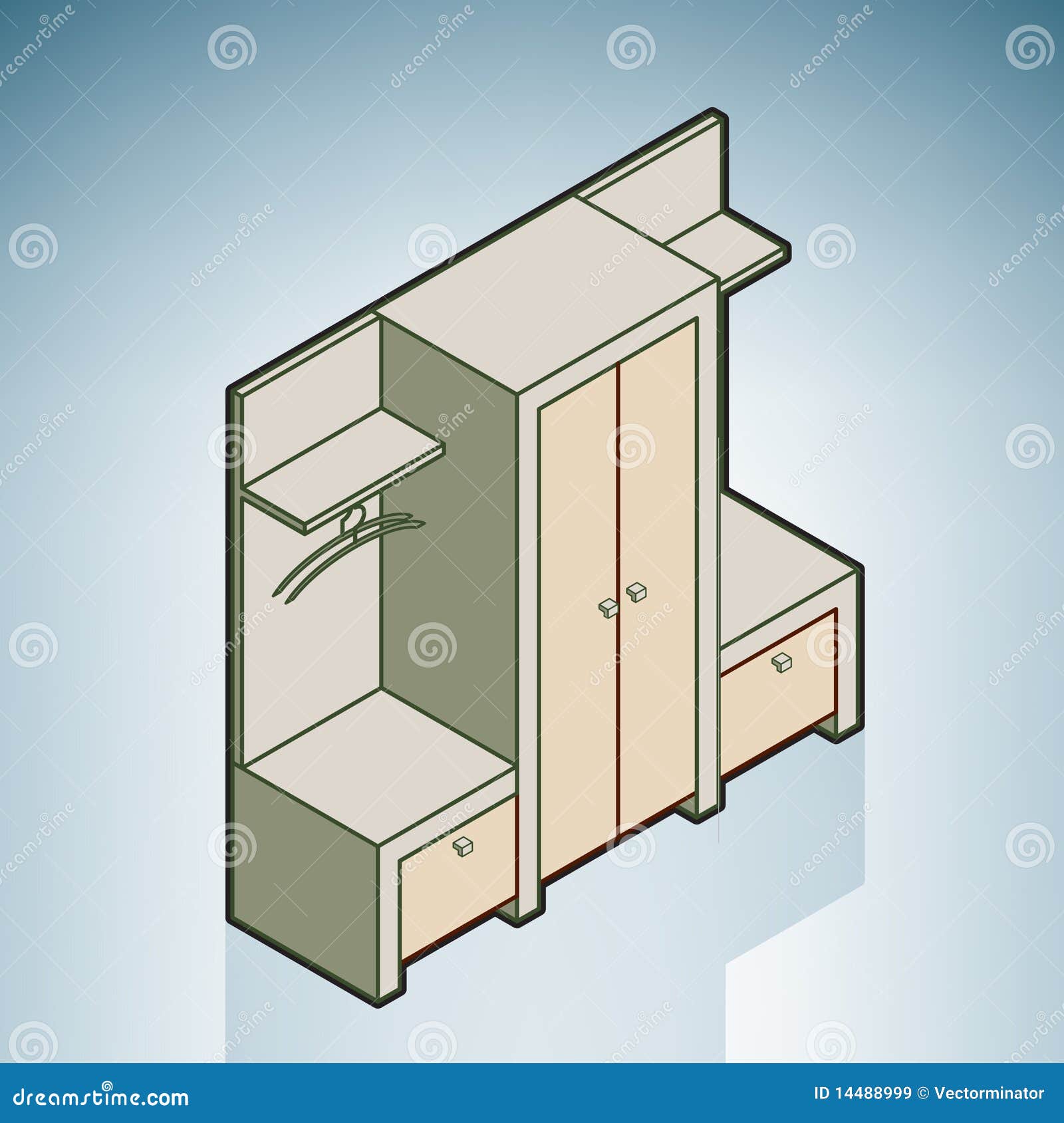 Wall Unit Cartoon Vector | CartoonDealer.com #14488999