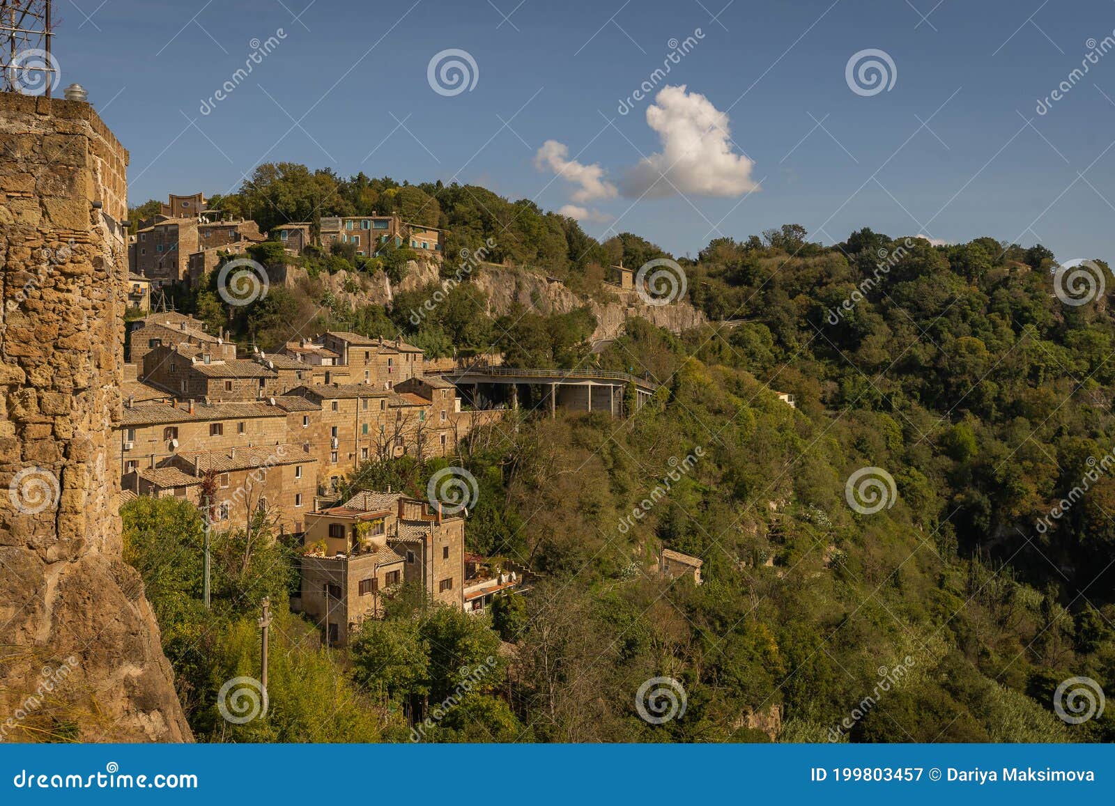 Wall View of Medieval Town of Calcata Vecchia, Italy Stock Image ...