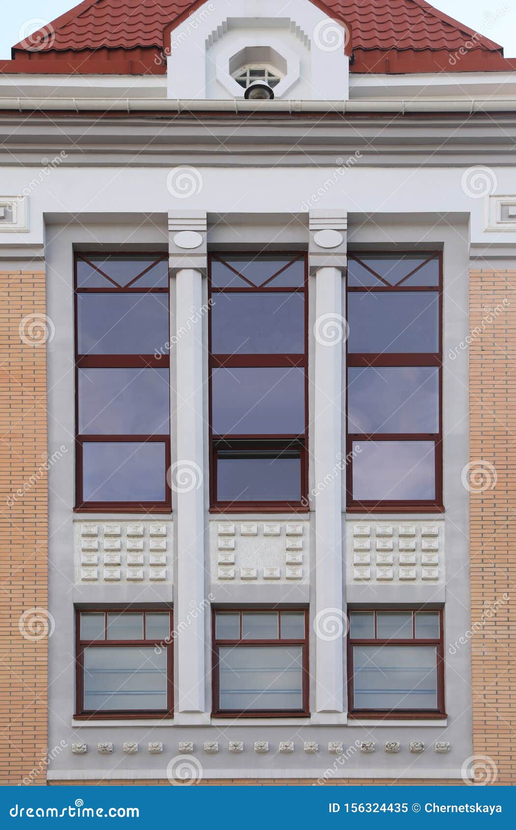 Of Vintage Building with Beautiful Windows Stock Image - Image of ...