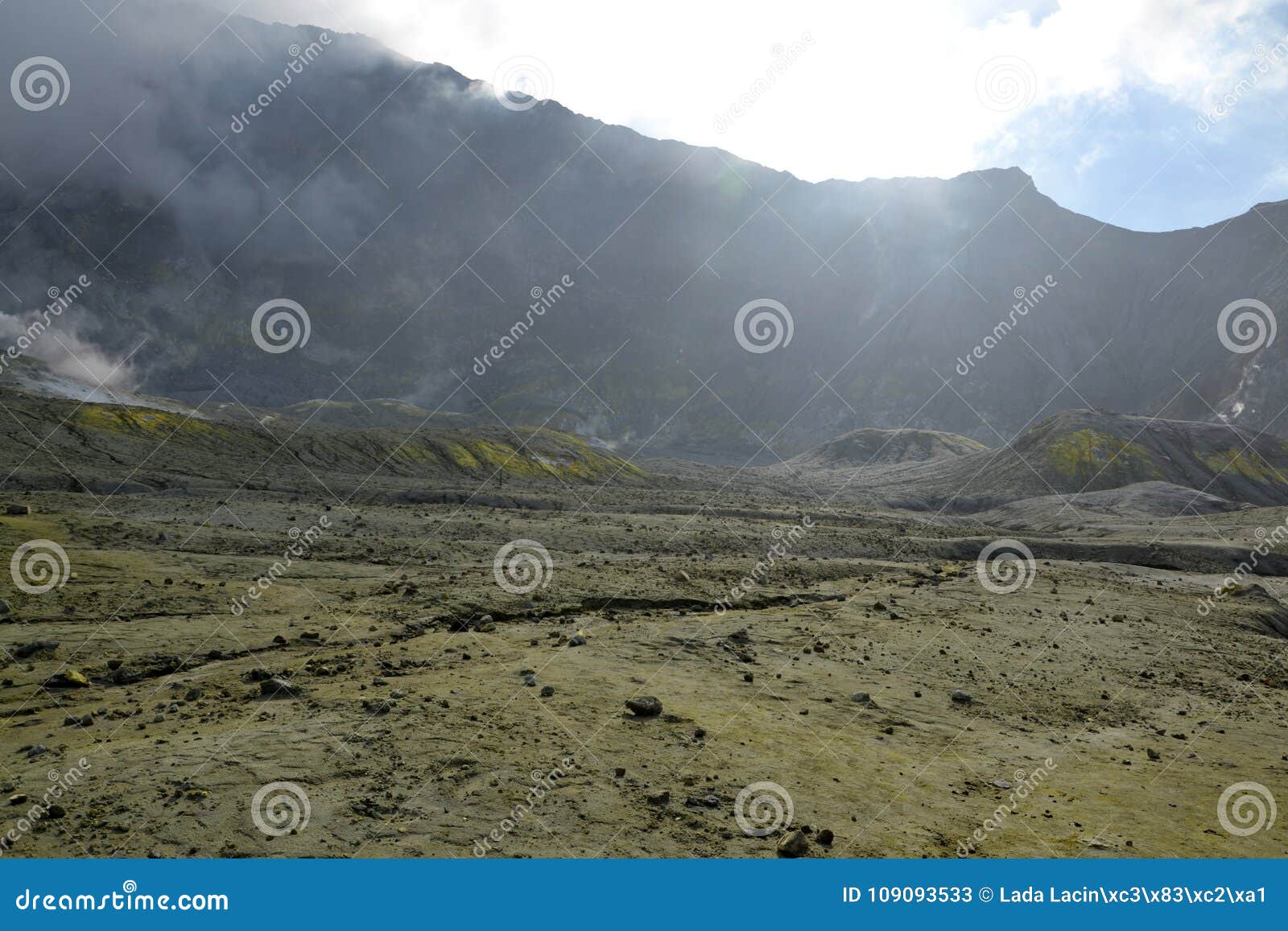 The Wall of the Volcano Crater Stock Image - Image of landscape ...
