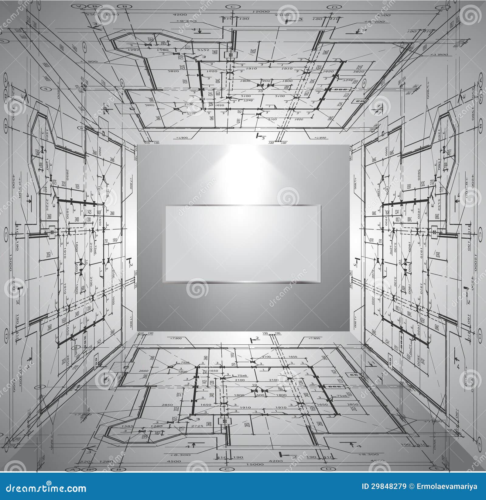 Wall with Wallpaper Blueprint and Light. Vector Stock Vector ...