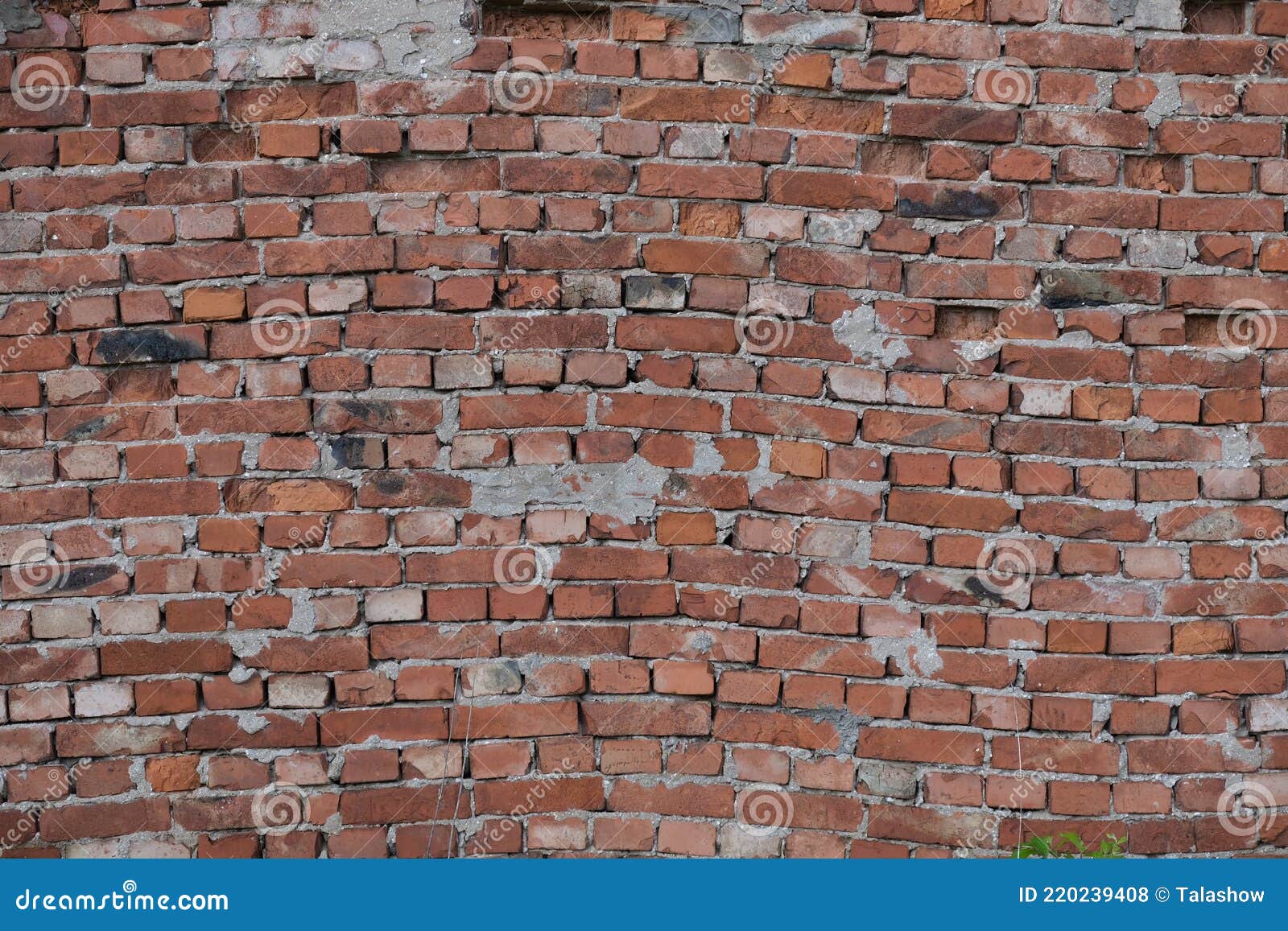 Wall Was Deformed by a Wave of Red Brick Stock Photo - Image of ...