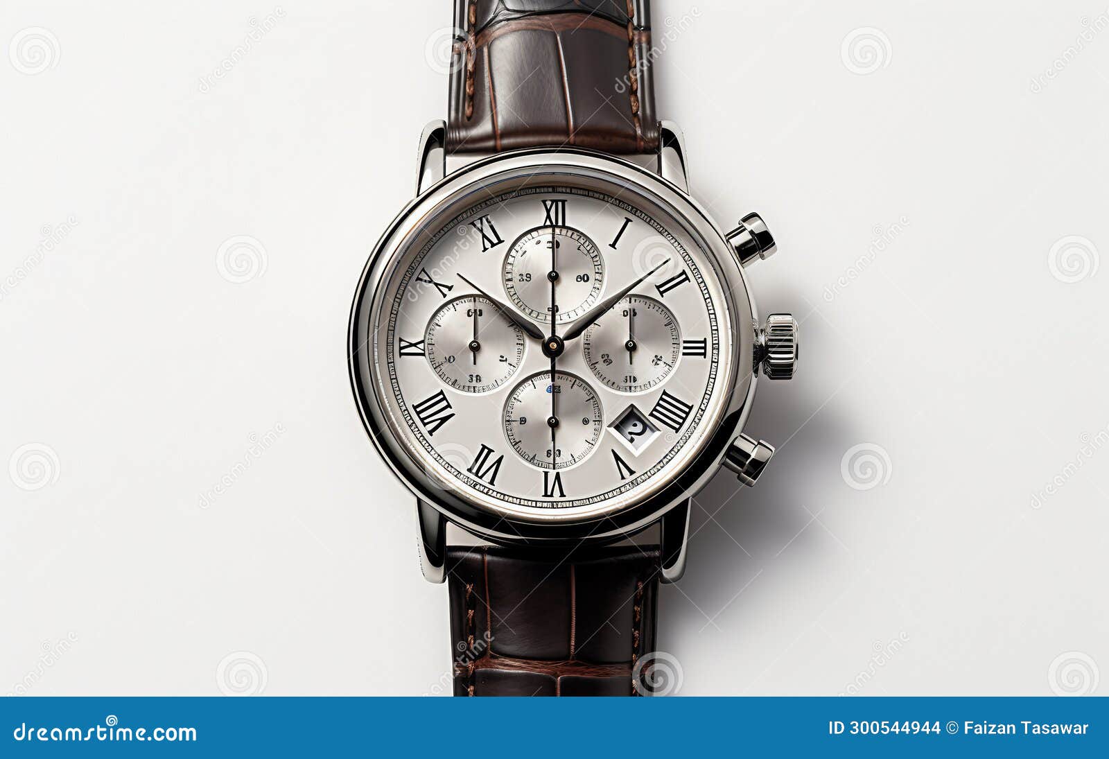 Wall Watch White Background -Generative Ai Stock Illustration ...