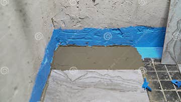 Wall Waterproofing. Bathroom Renovation. Blue Waterproofing in the ...