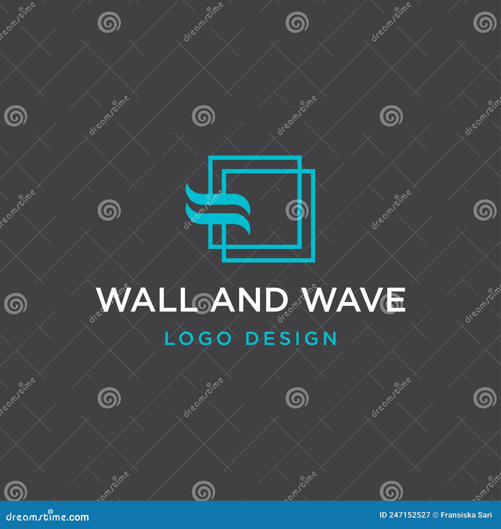 WALL and WAVE LOGO stock vector. Illustration of water - 247152527