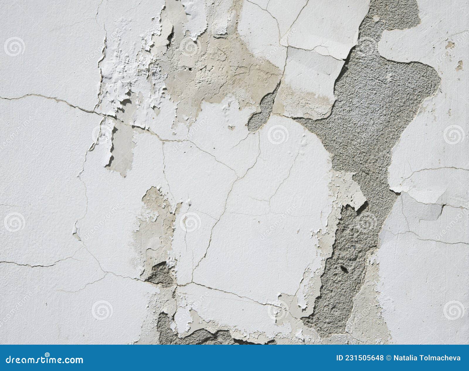 A Wall with White Cracked Plaster. Texture Stock Photo - Image of ...