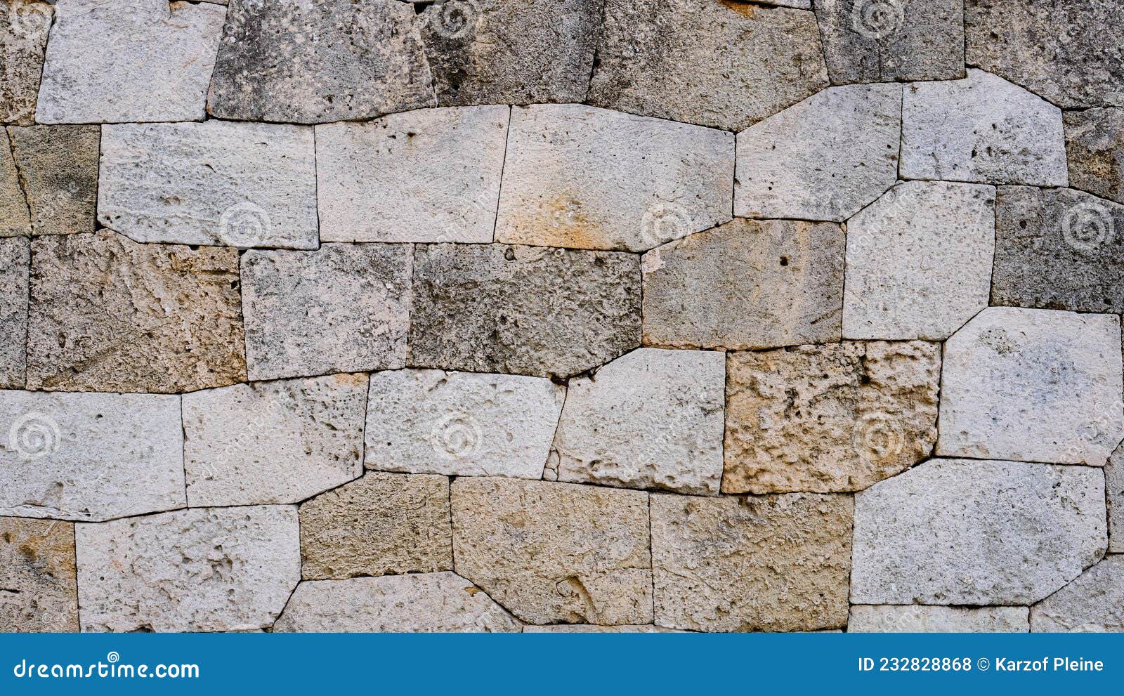 Wall of White Stones Embedded. Irregular Shape Stock Photo - Image of ...