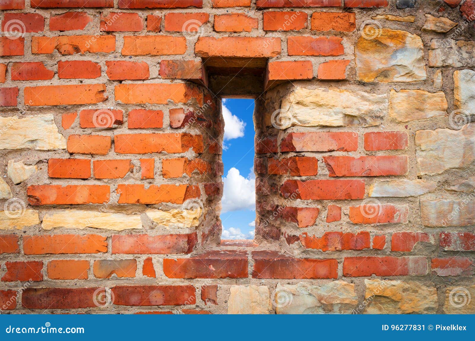 Wall with window stock image. Image of opening, embrasure - 96277831