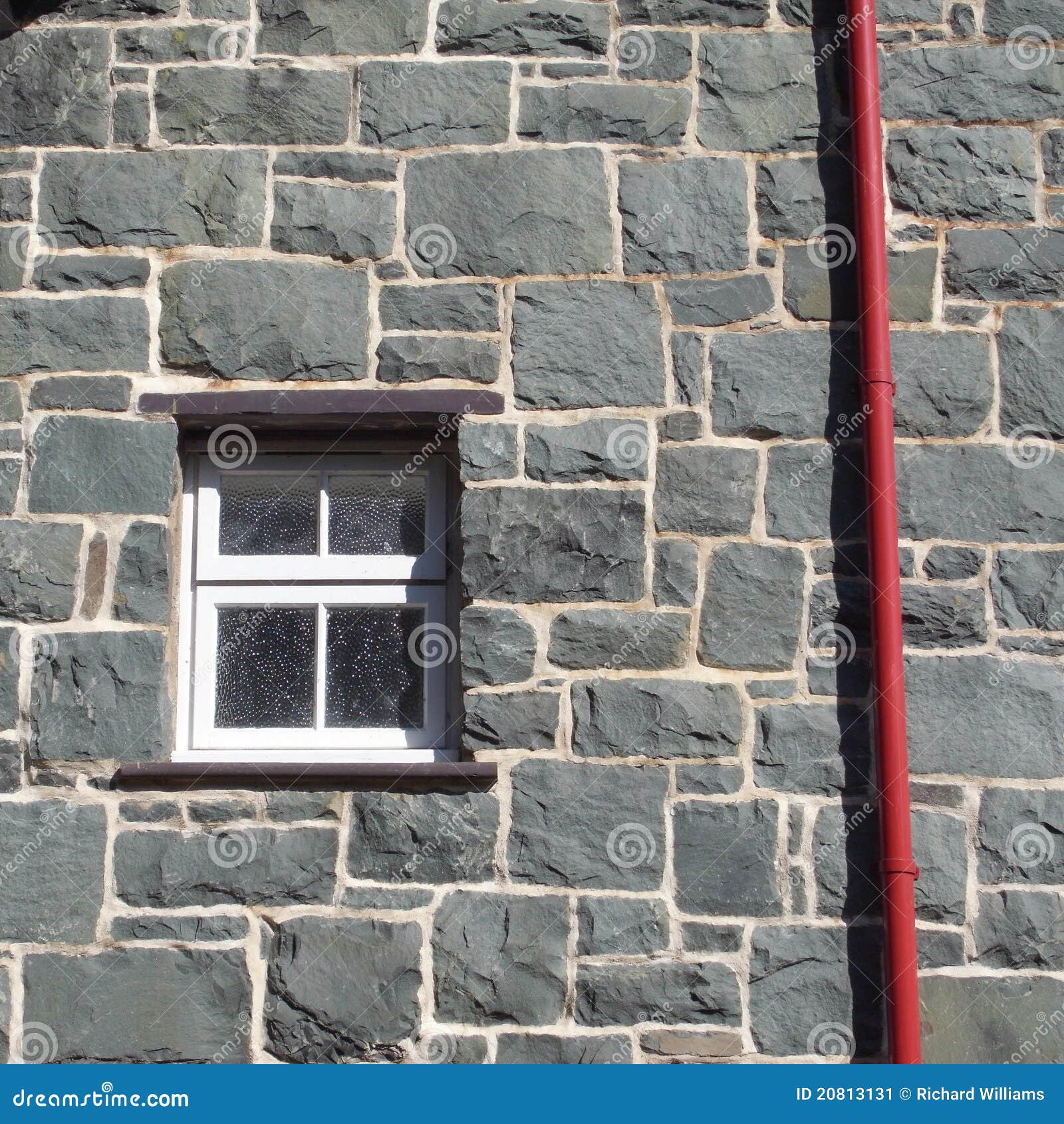Wall, window and pipe. stock image. Image of stone, grey - 20813131