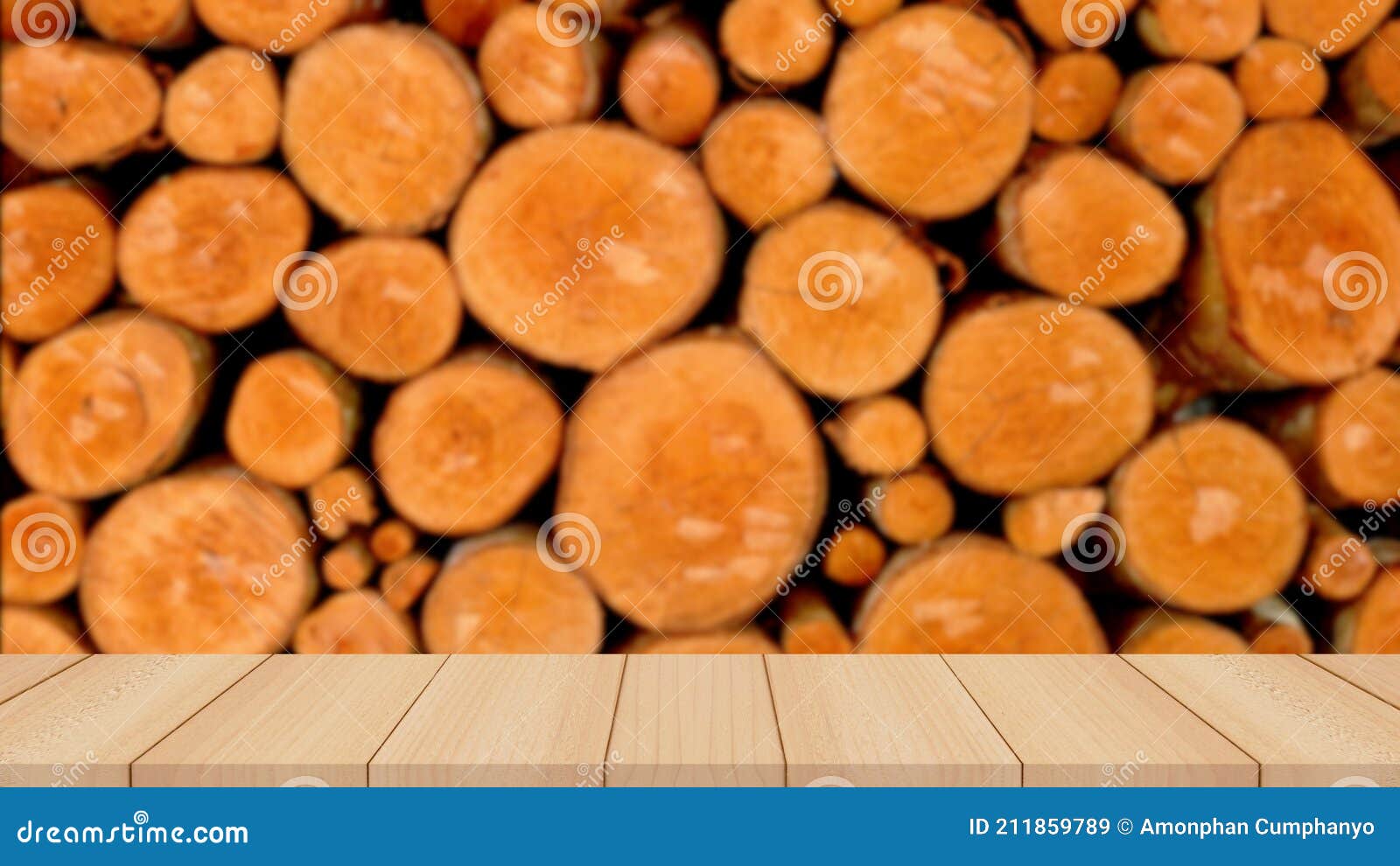 Wall of Wood Stump and Wood Floor for Product Display Stock Image ...