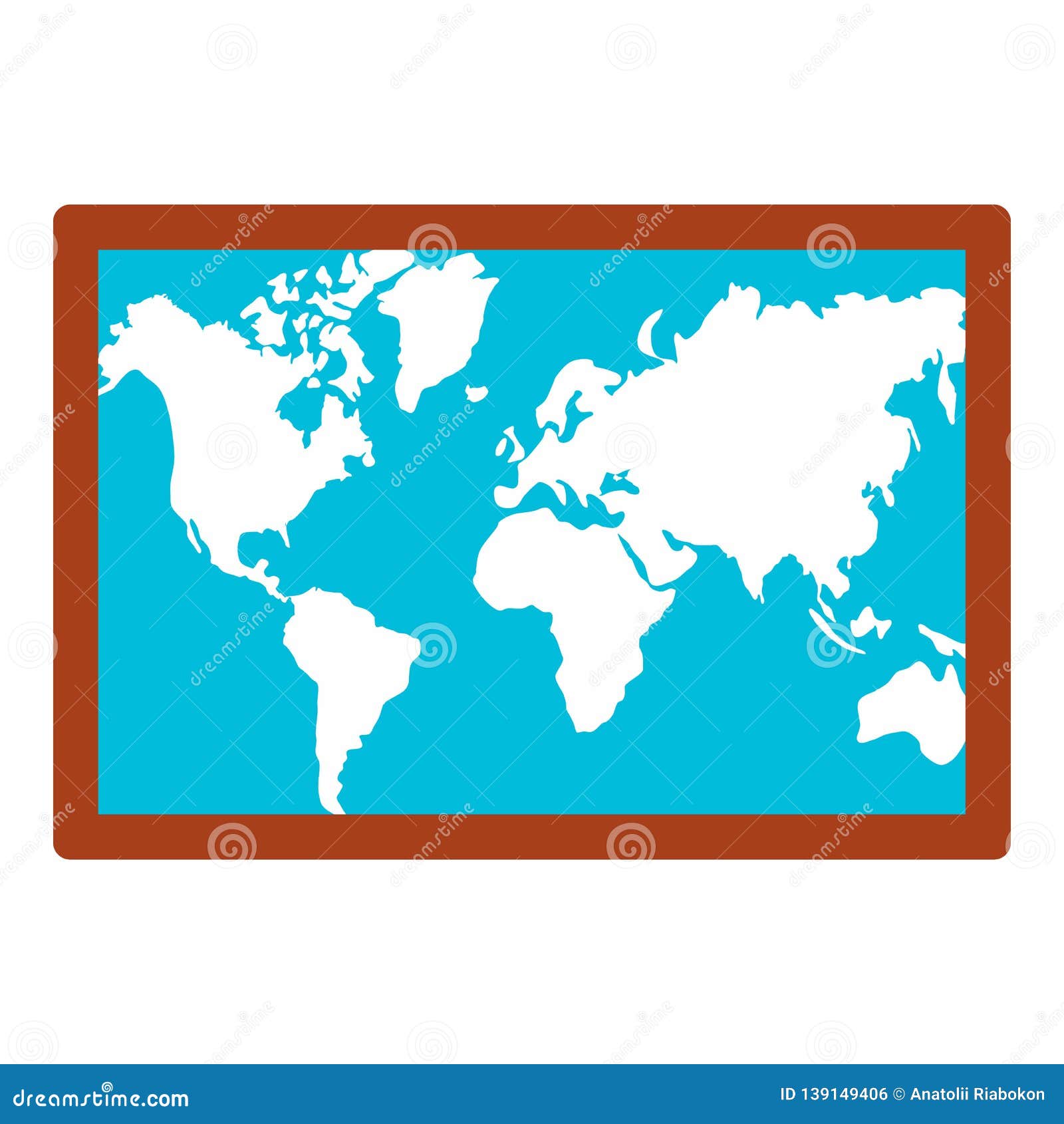Wall World Map Icon, Flat Style Stock Vector - Illustration of paint ...