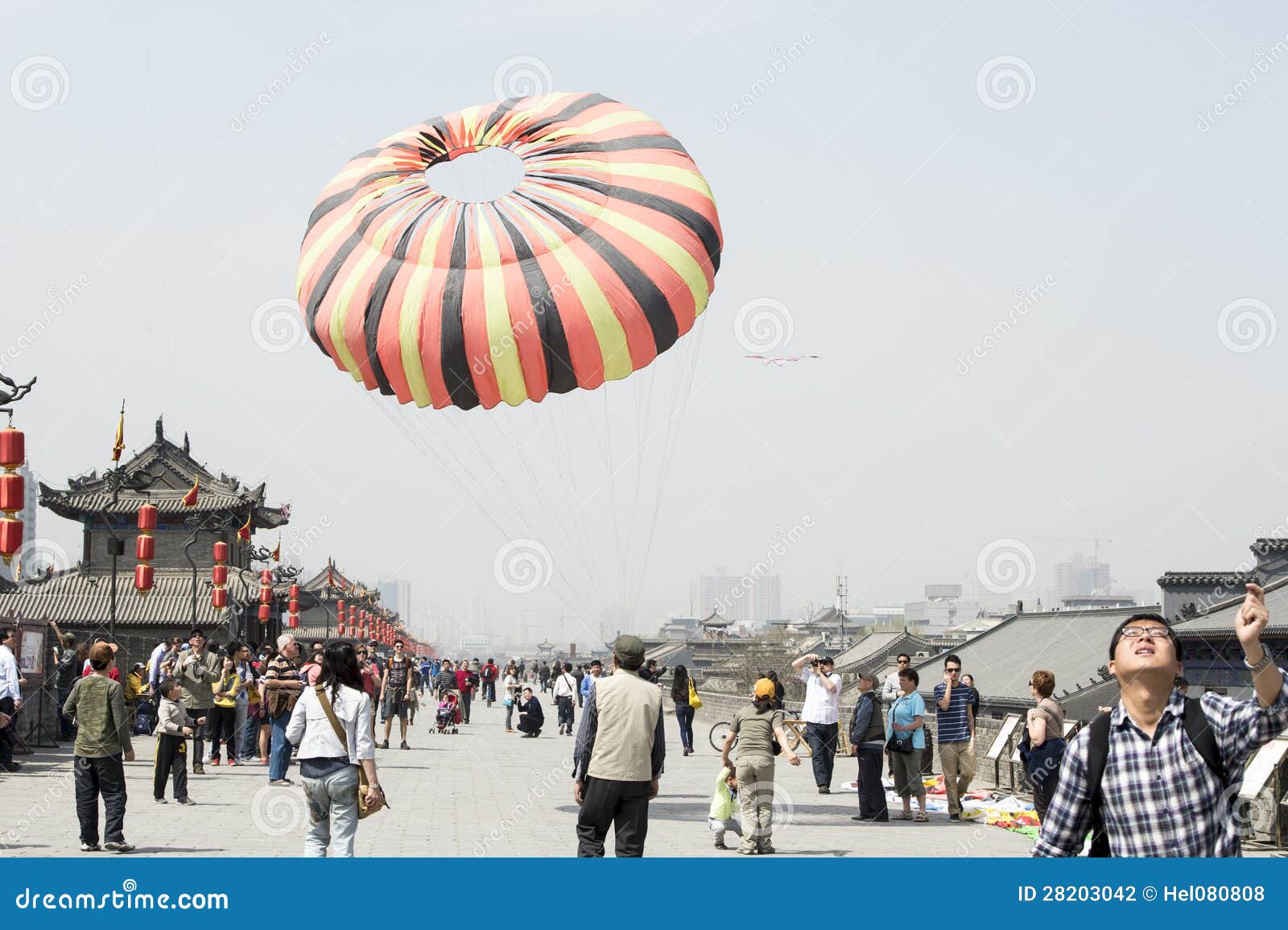 People on the Wall of Xian, China. People Having Fun in Xi an Editorial ...