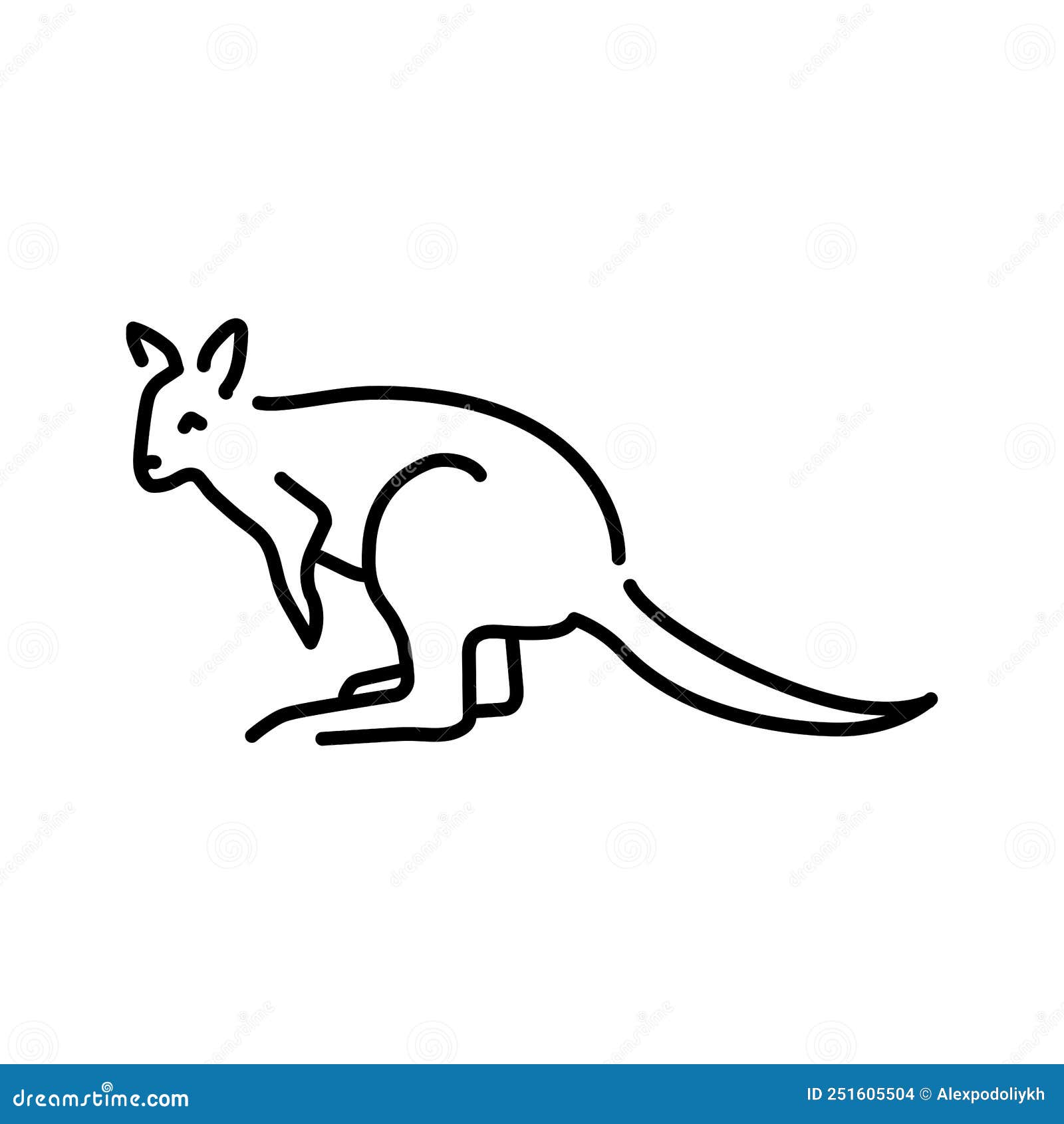 Wallabies Color Line Illustration. Animals of Australia Stock Vector ...