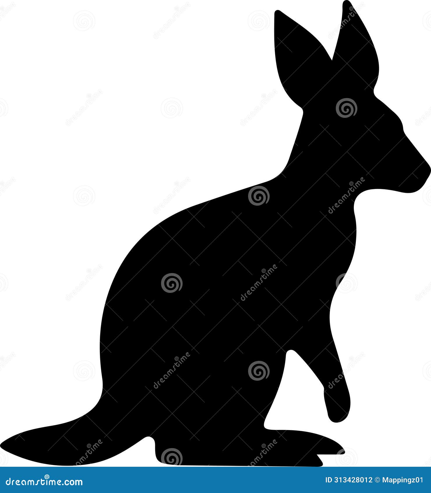 Wallaby Black Silhouette Generative Ai Stock Vector - Illustration of ...