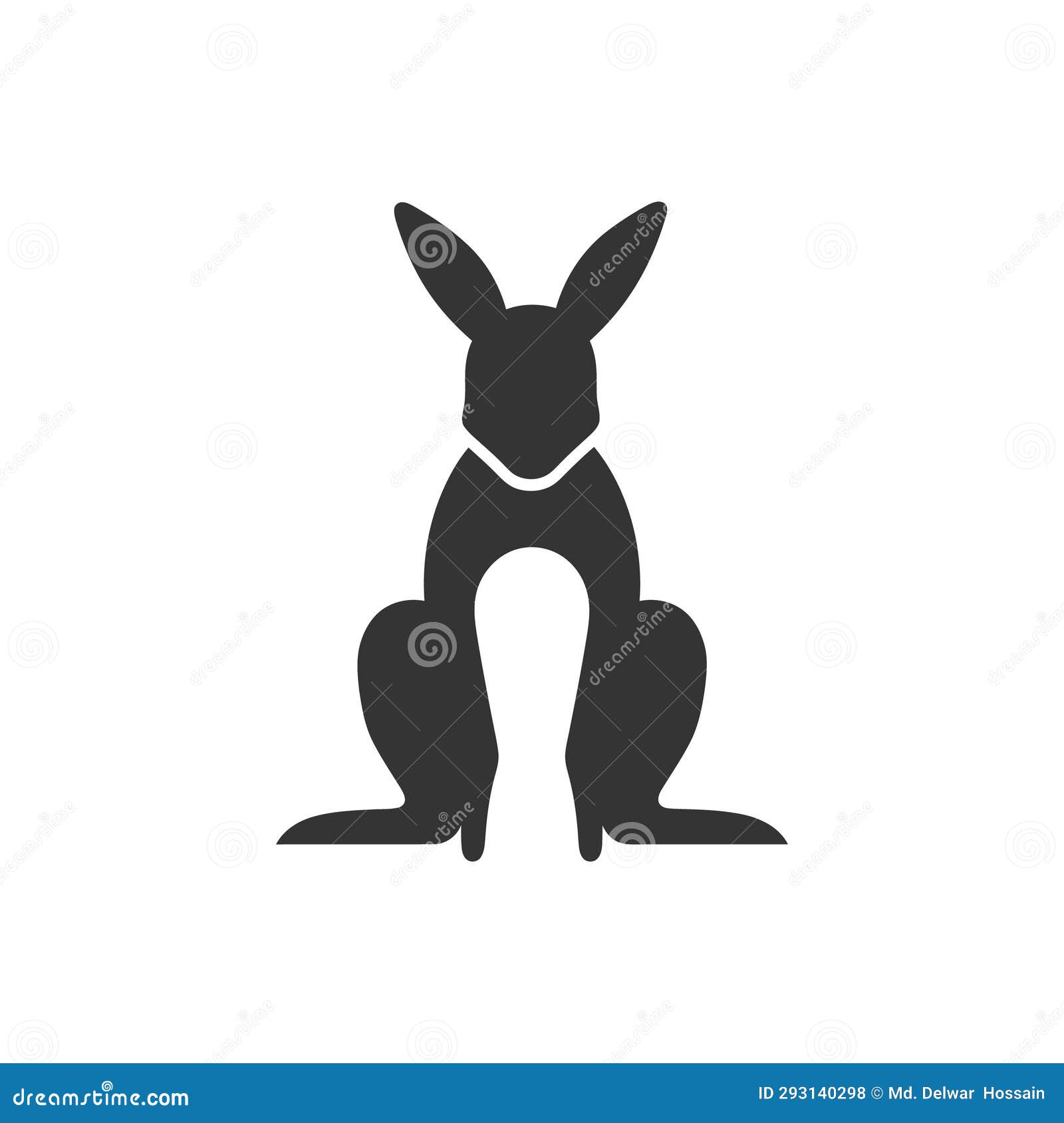 Wallaby icon stock vector. Illustration of animal, white - 293140298