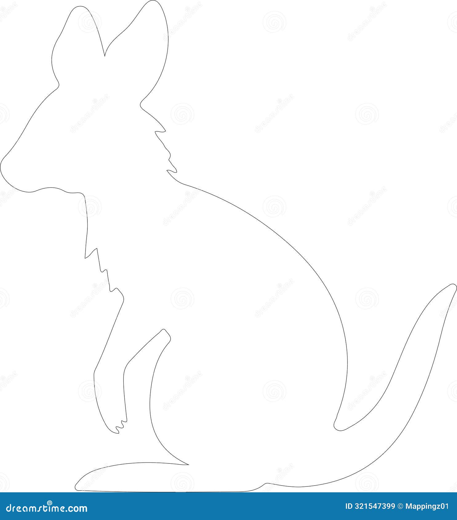Wallaby Outline Silhouette Generative Ai Stock Vector - Illustration of ...