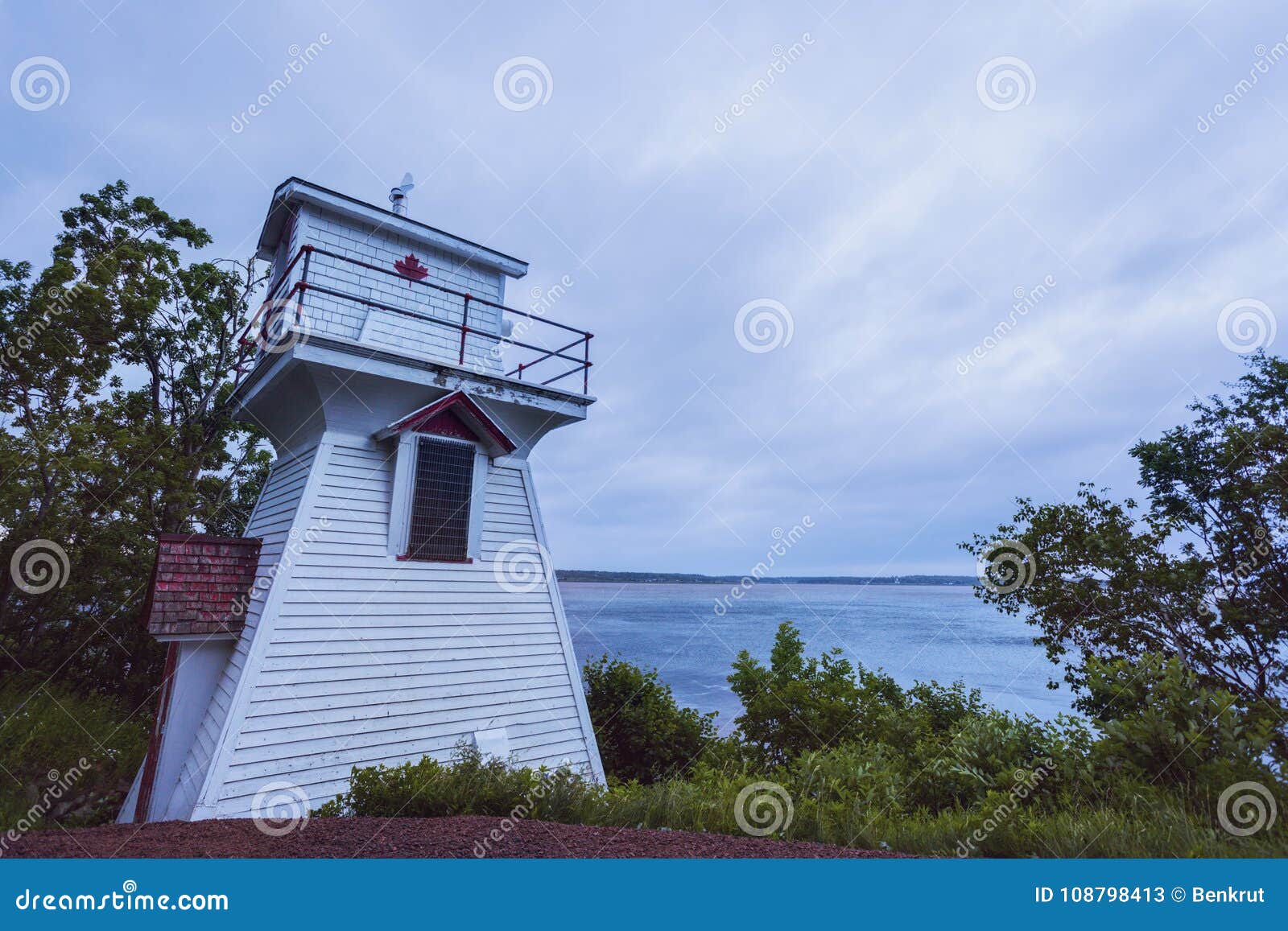 Wallace Harbour Front Range Lighthouse in Nova Scotia Stock Image ...