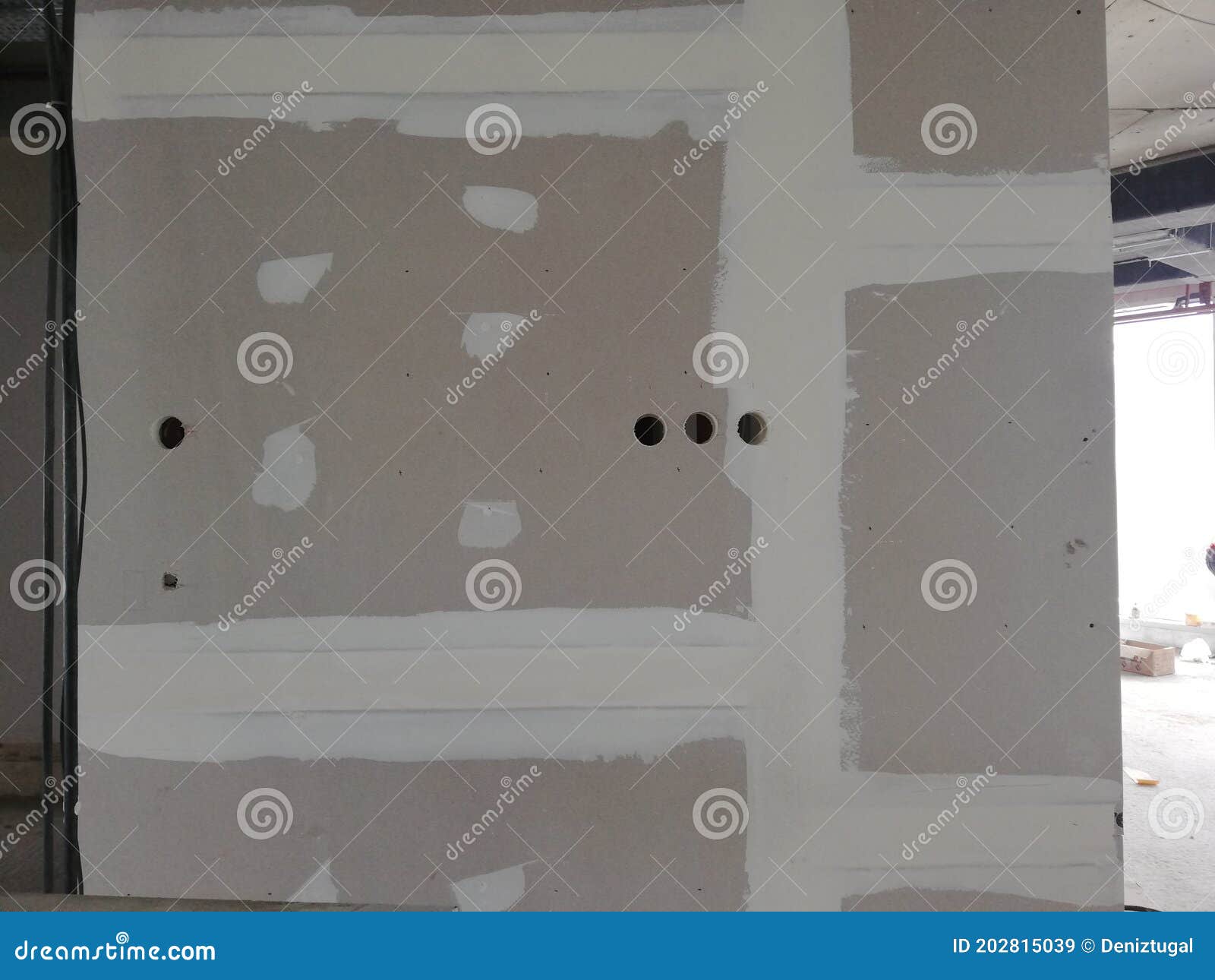 Wallboard and Plaster Works Stock Image - Image of house, wall: 202815039