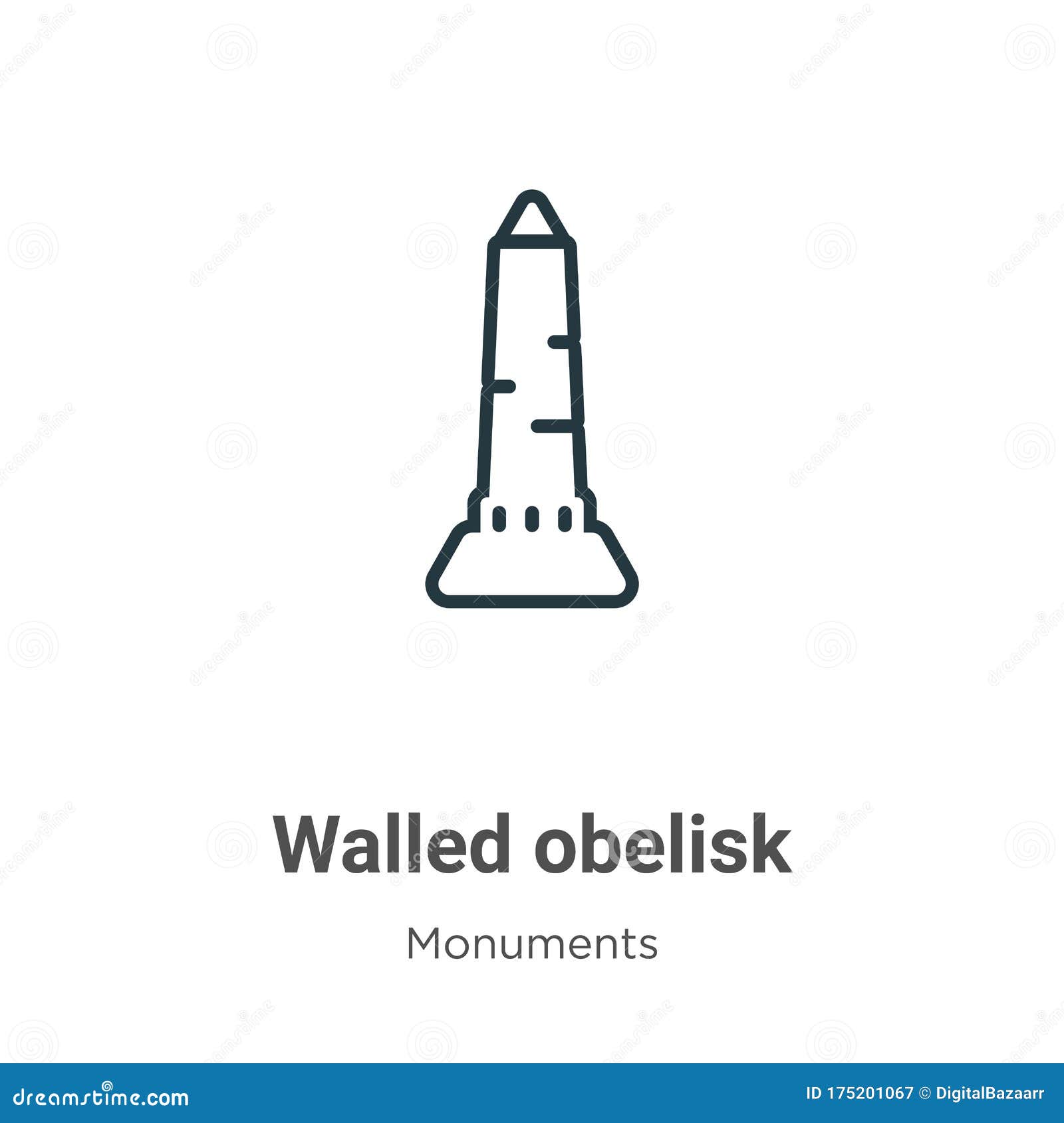 Walled Obelisk Icon Vector Isolated On White Background, Walled Obelisk ...