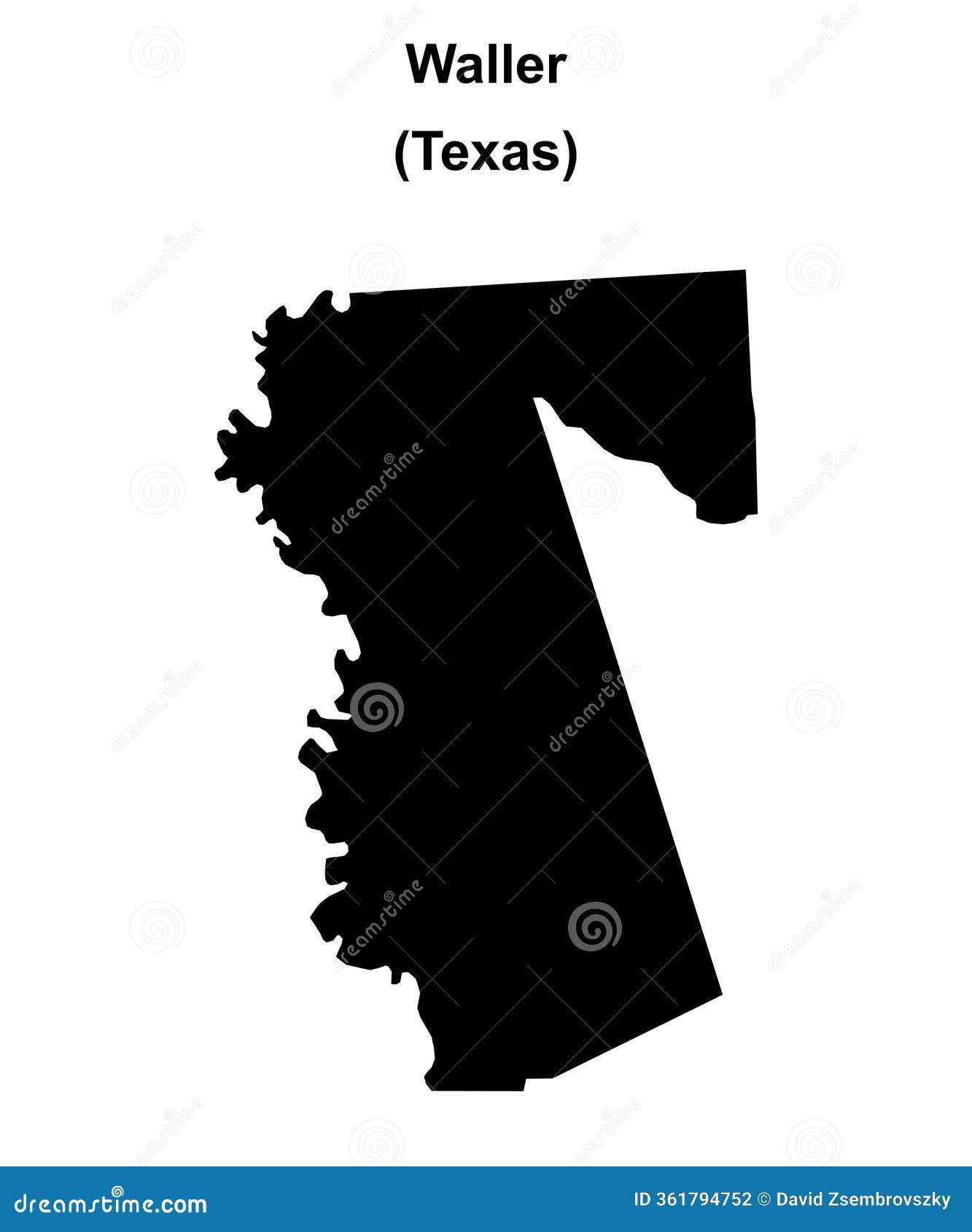 Map Of Waller County In Texas State On White Background. Single County ...