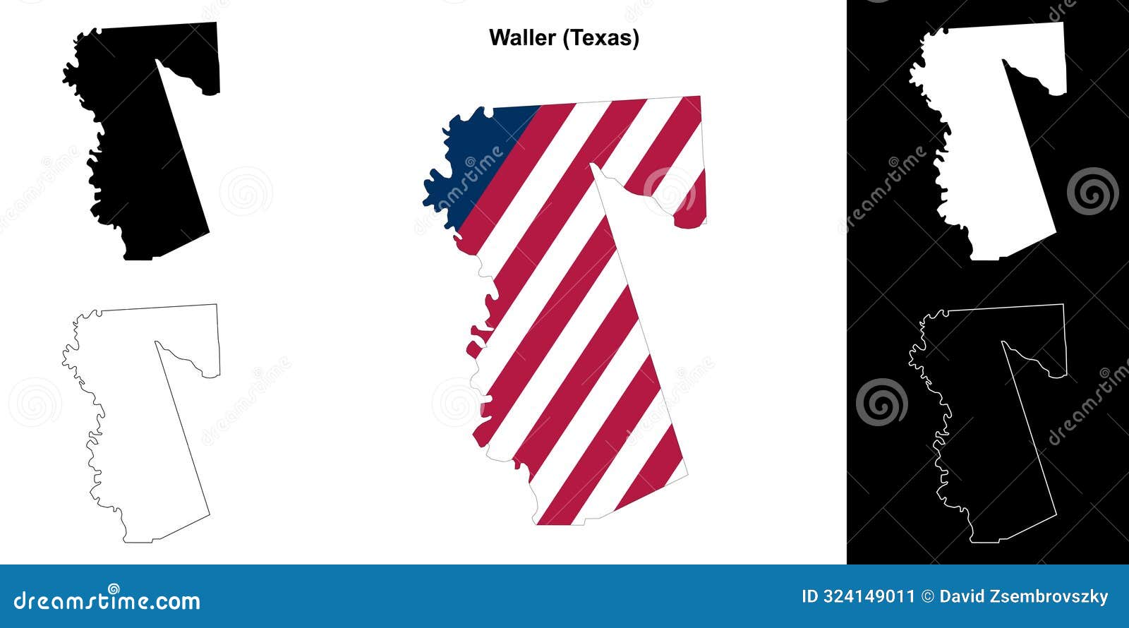 Map Of Waller County In Texas State On White Background. Single County ...