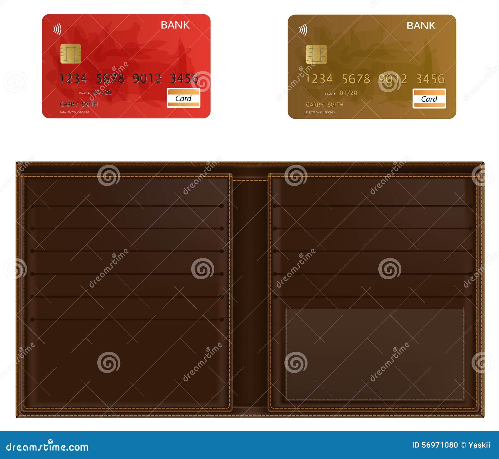Wallet and bank card stock vector. Illustration of financial - 56971080