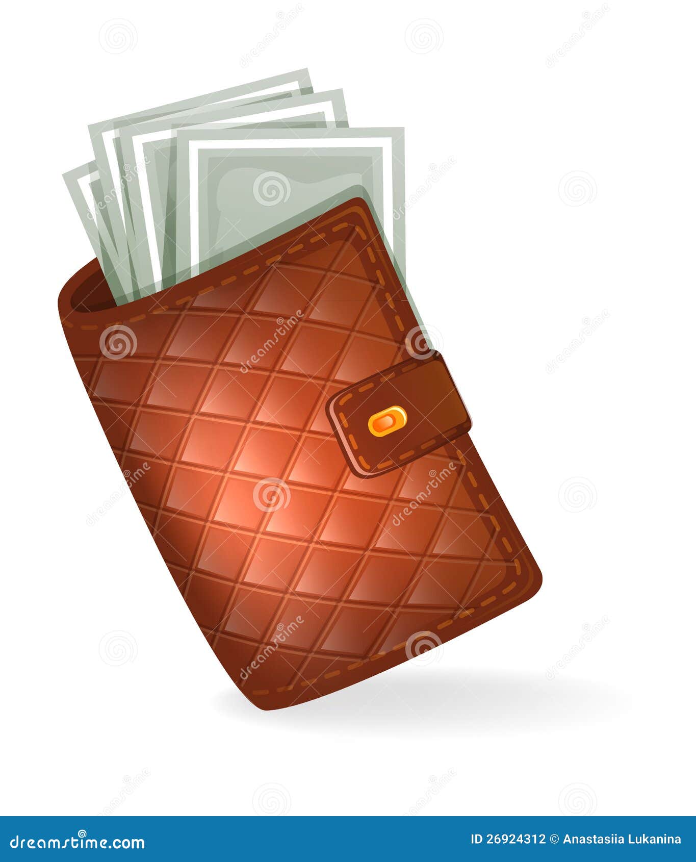 Wallet with banknotes stock vector. Illustration of dollar - 26924312