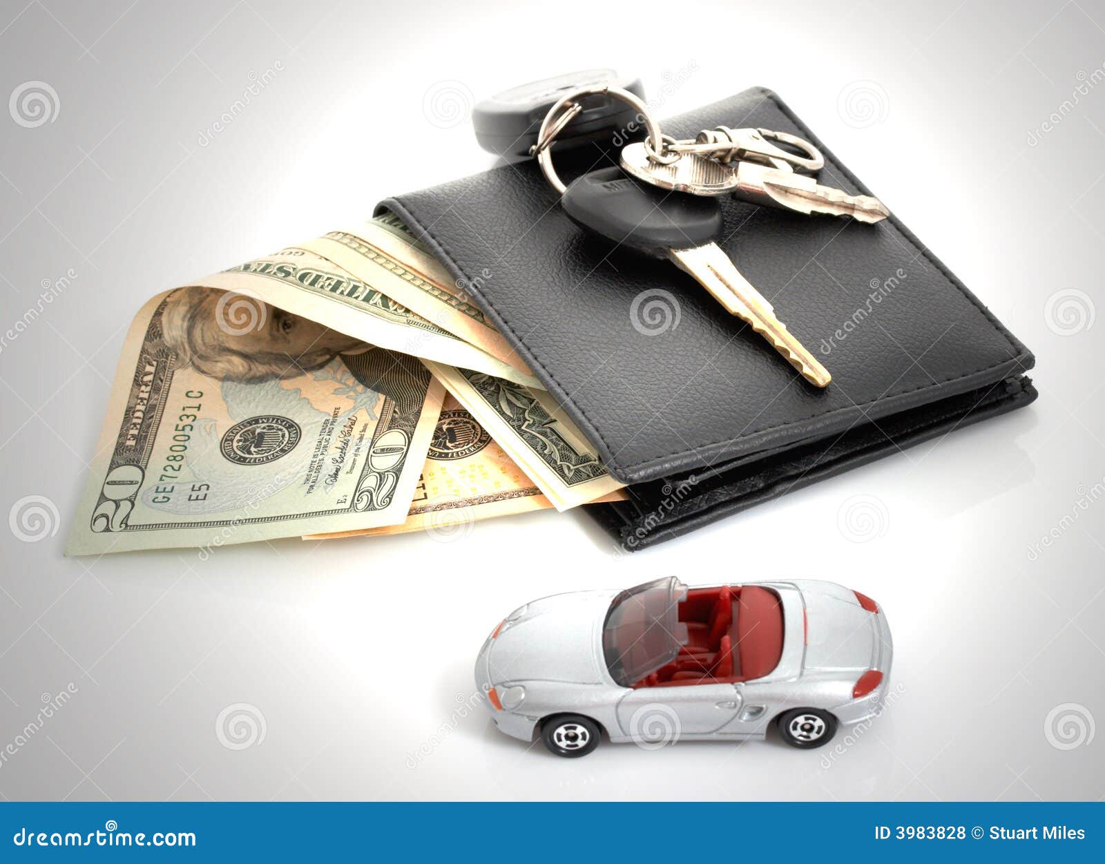 Wallet and car stock photo. Image of financial, leather - 3983828