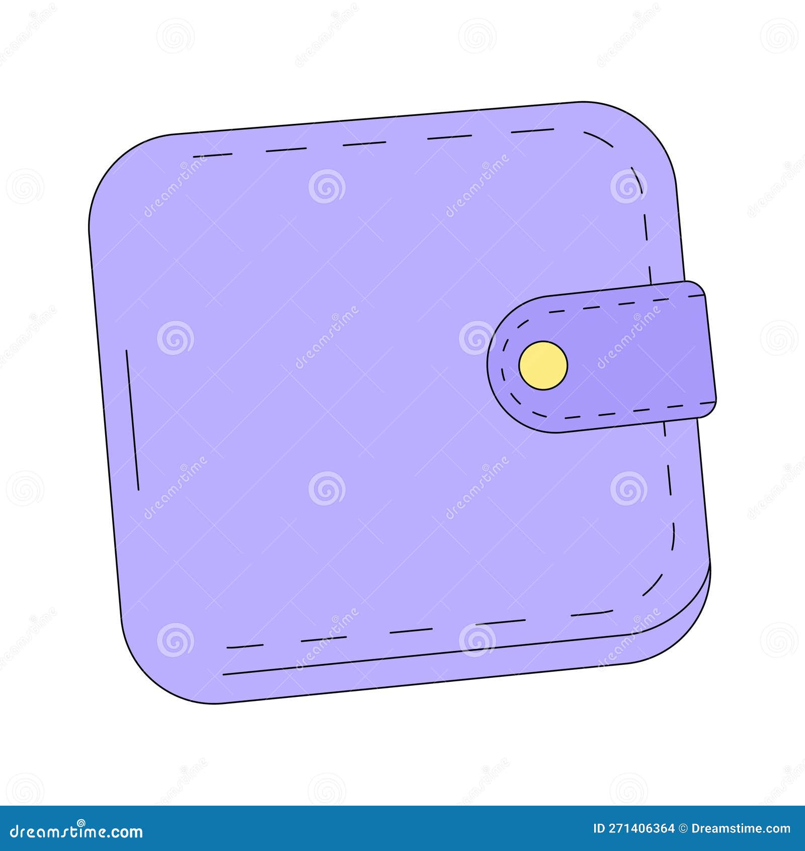 Wallet in Cartoon Style Isolated on White Stock Vector - Illustration ...