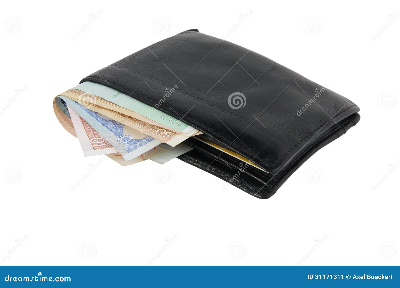 Wallet with cash stock image. Image of european, cash - 31171311