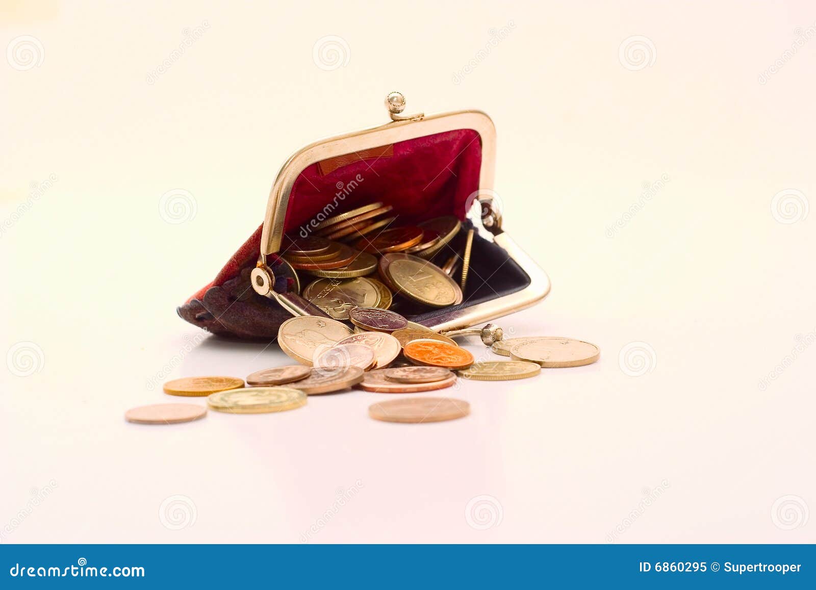 Wallet with coins stock image. Image of currency, activity - 6860295