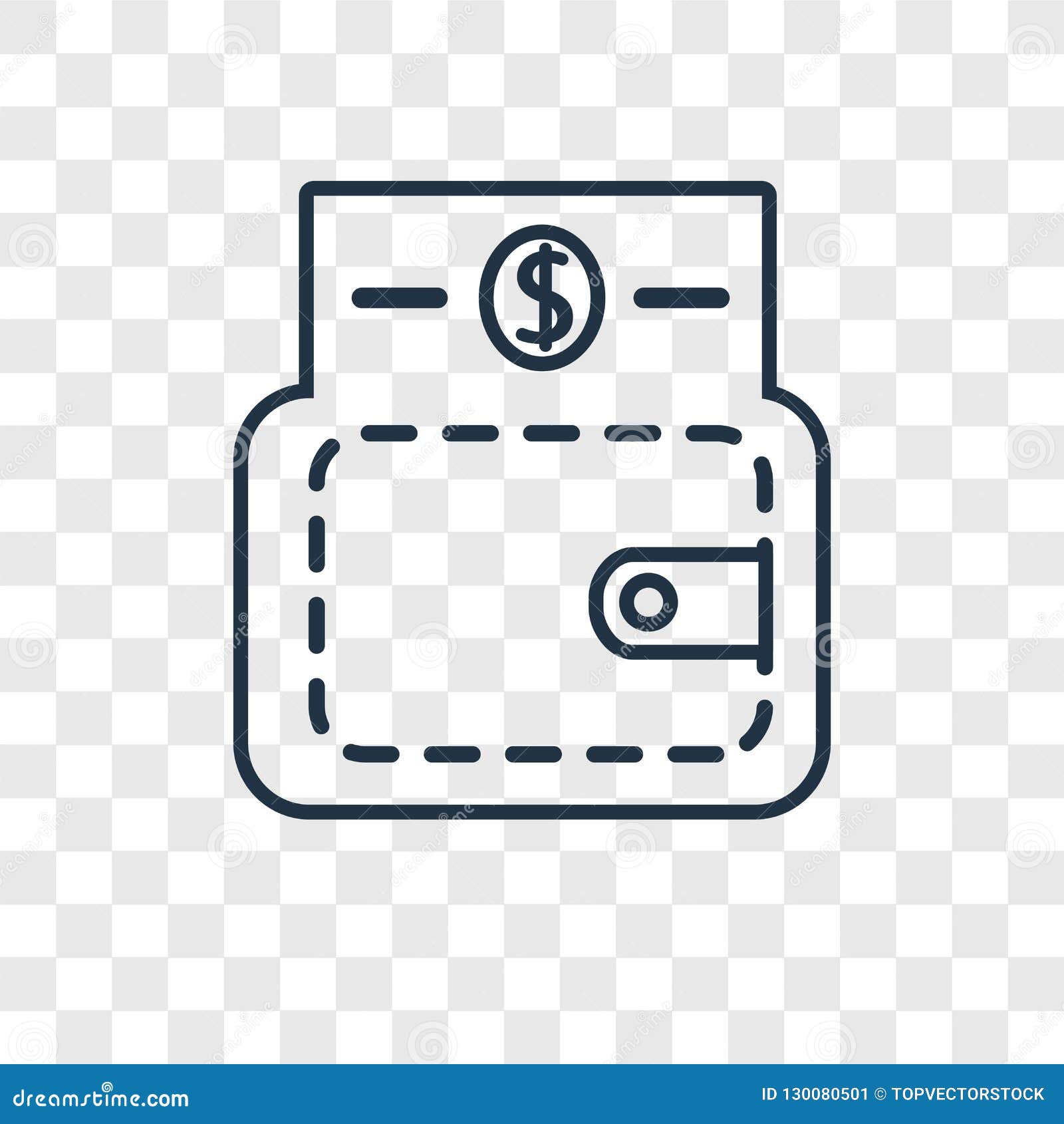 Wallet Concept Vector Linear Icon Isolated on Transparent Background ...