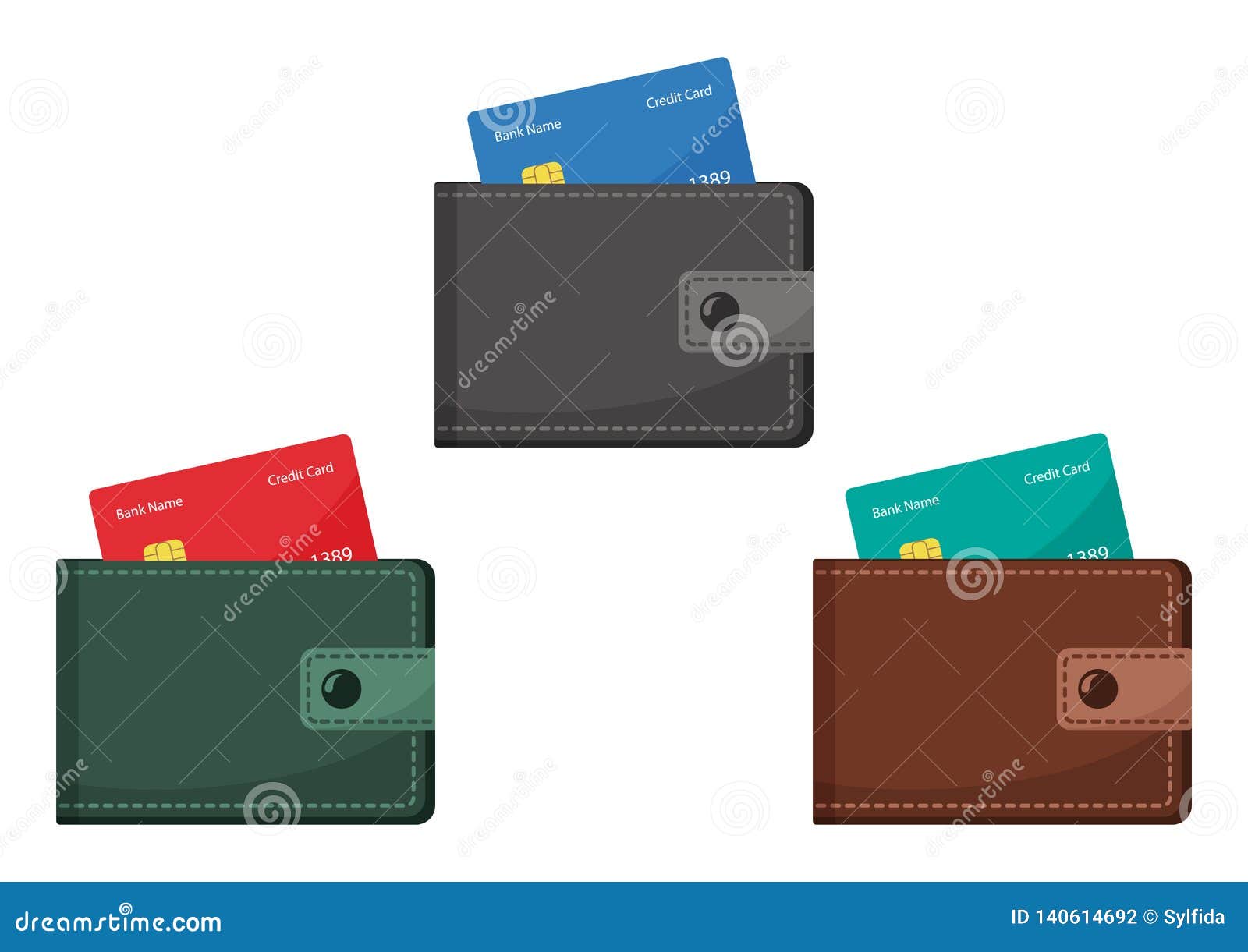 Wallet with Credit Cards. Vector Illustration Stock Illustration ...