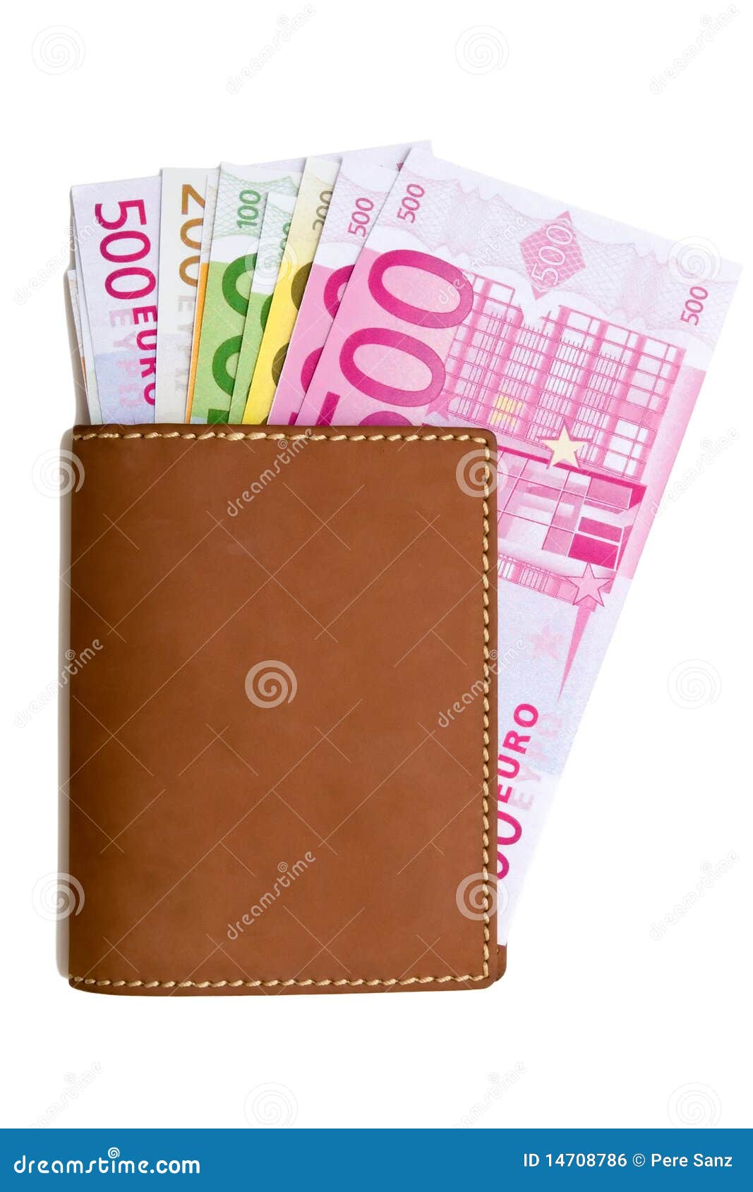 Wallet with euro banknotes stock photo. Image of pouch - 14708786
