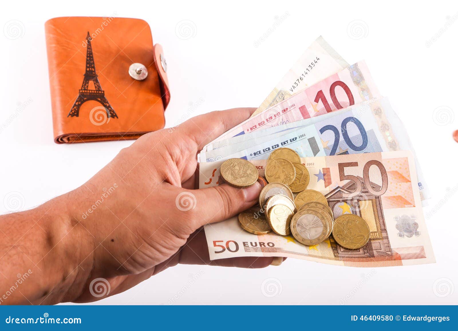 Wallet Euro stock photo. Image of banknote, currency - 46409580