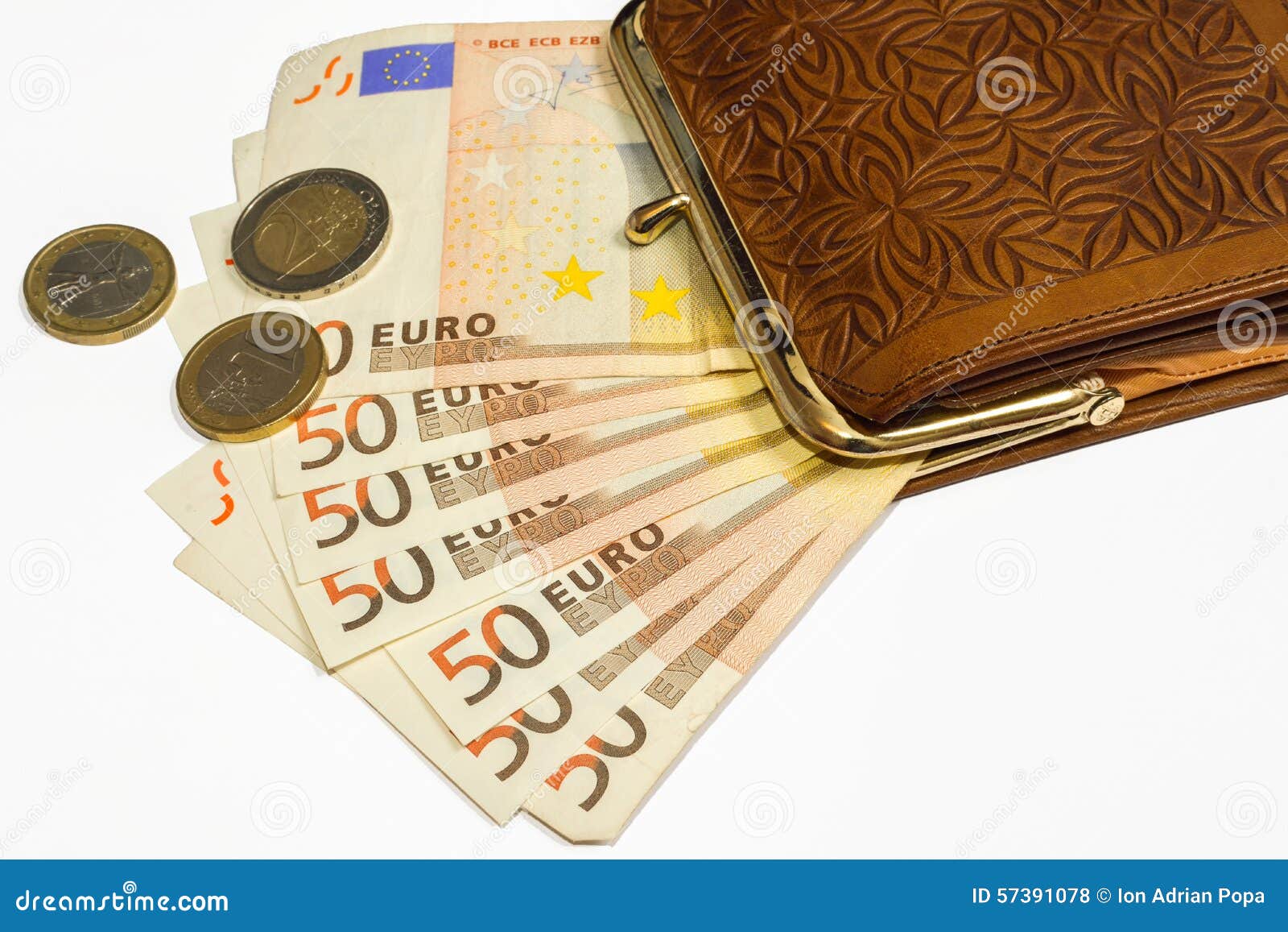 Wallet with euro money stock photo. Image of commercial - 57391078