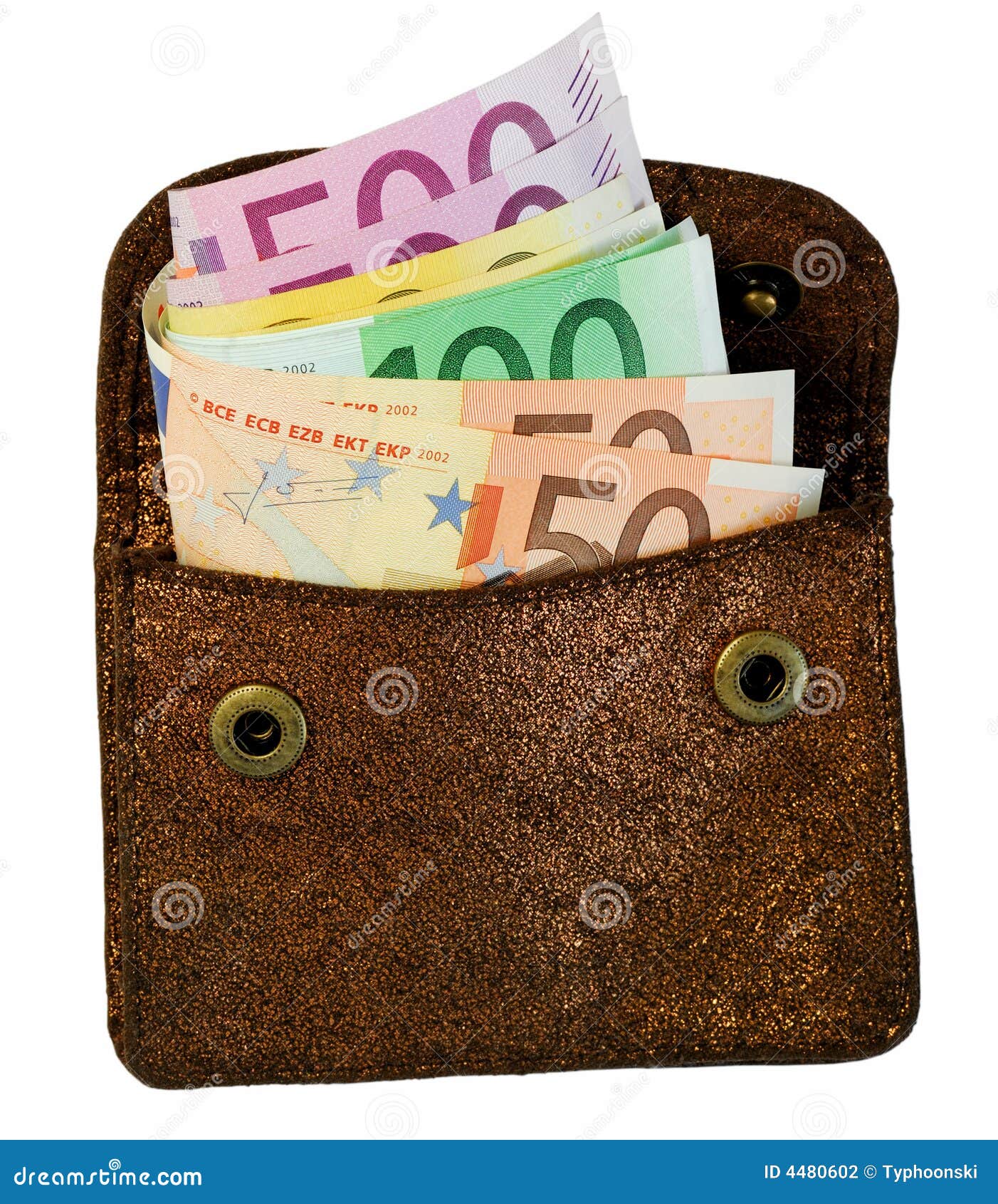 Wallet with euro notes stock photo. Image of five, paper - 4480602