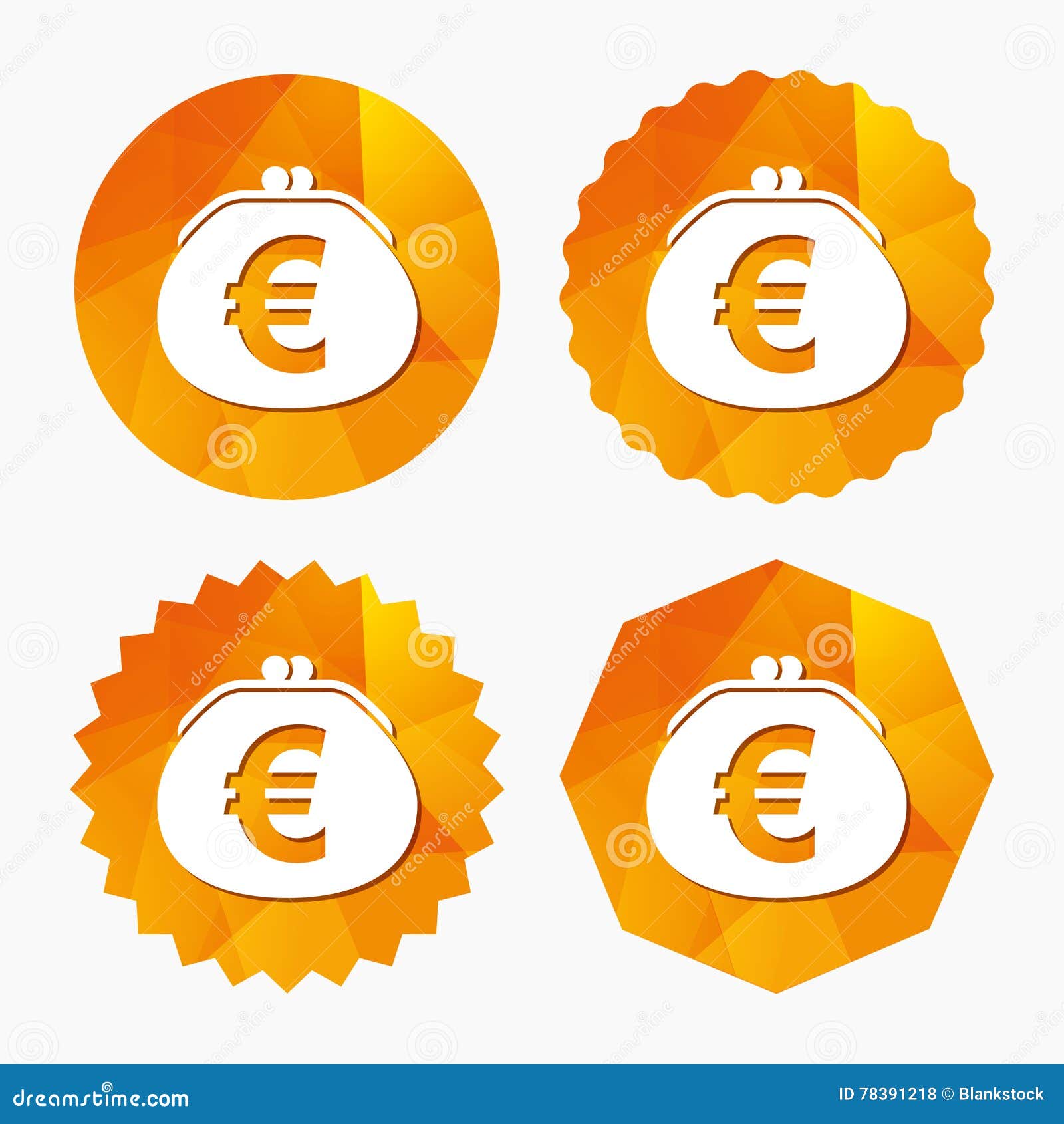 Wallet Euro Sign Icon. Cash Bag Symbol Stock Vector - Illustration of ...