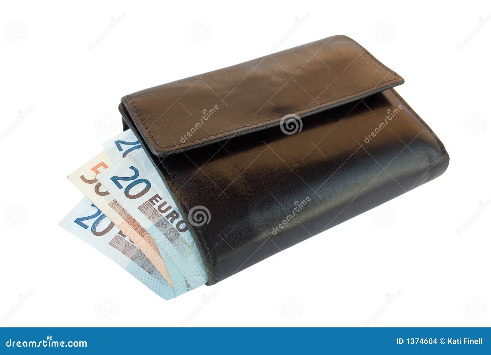 Wallet with european money stock photo. Image of business - 1374604