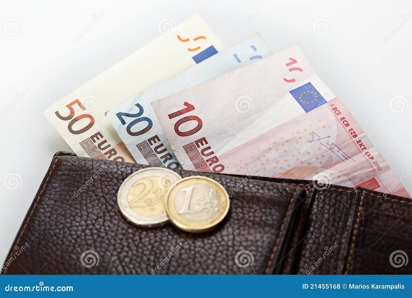 Wallet with euros stock photo. Image of banknote, fees - 21455168