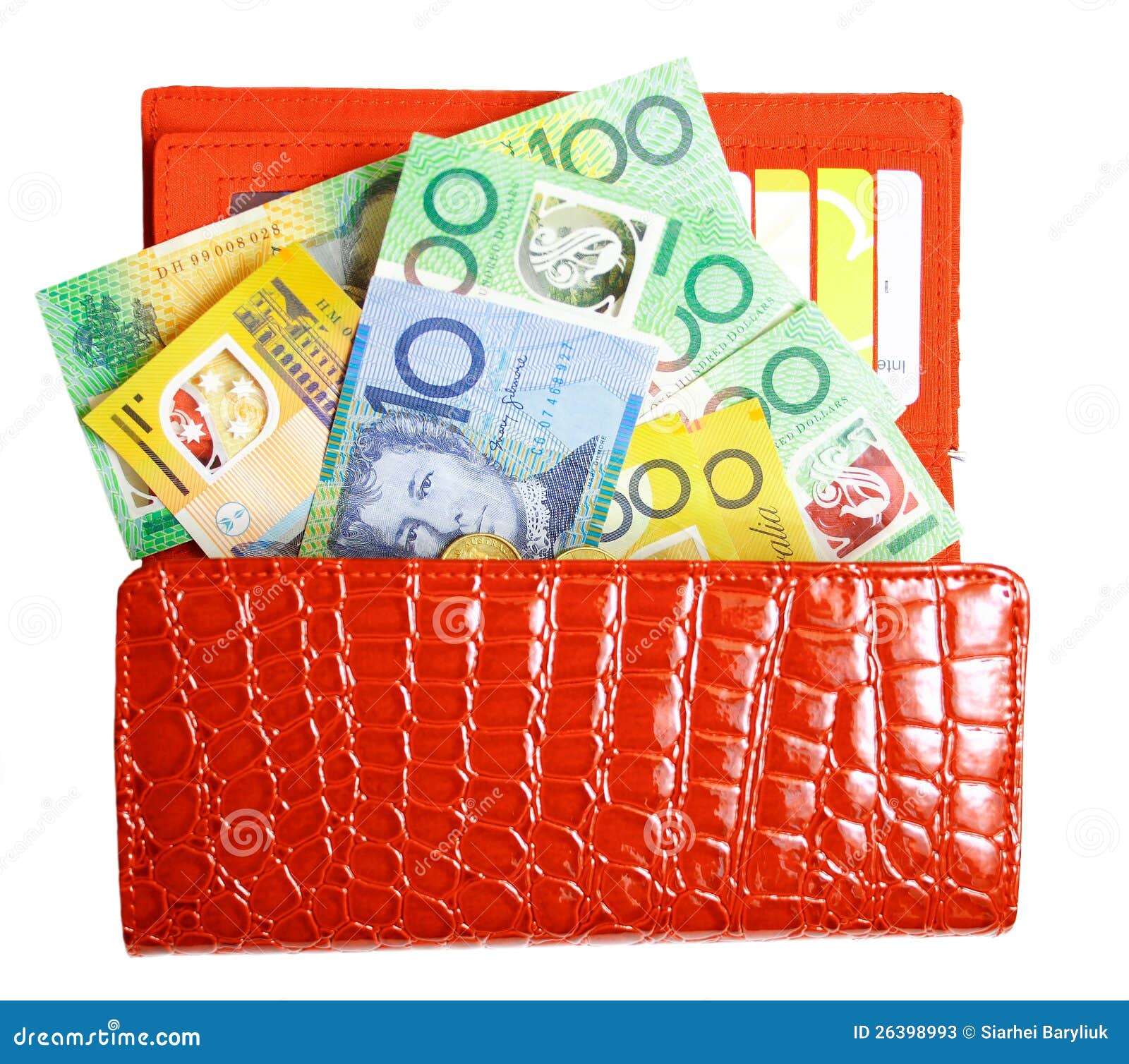 Wallet Filled with Aussie Dollars Stock Image - Image of banknotes ...