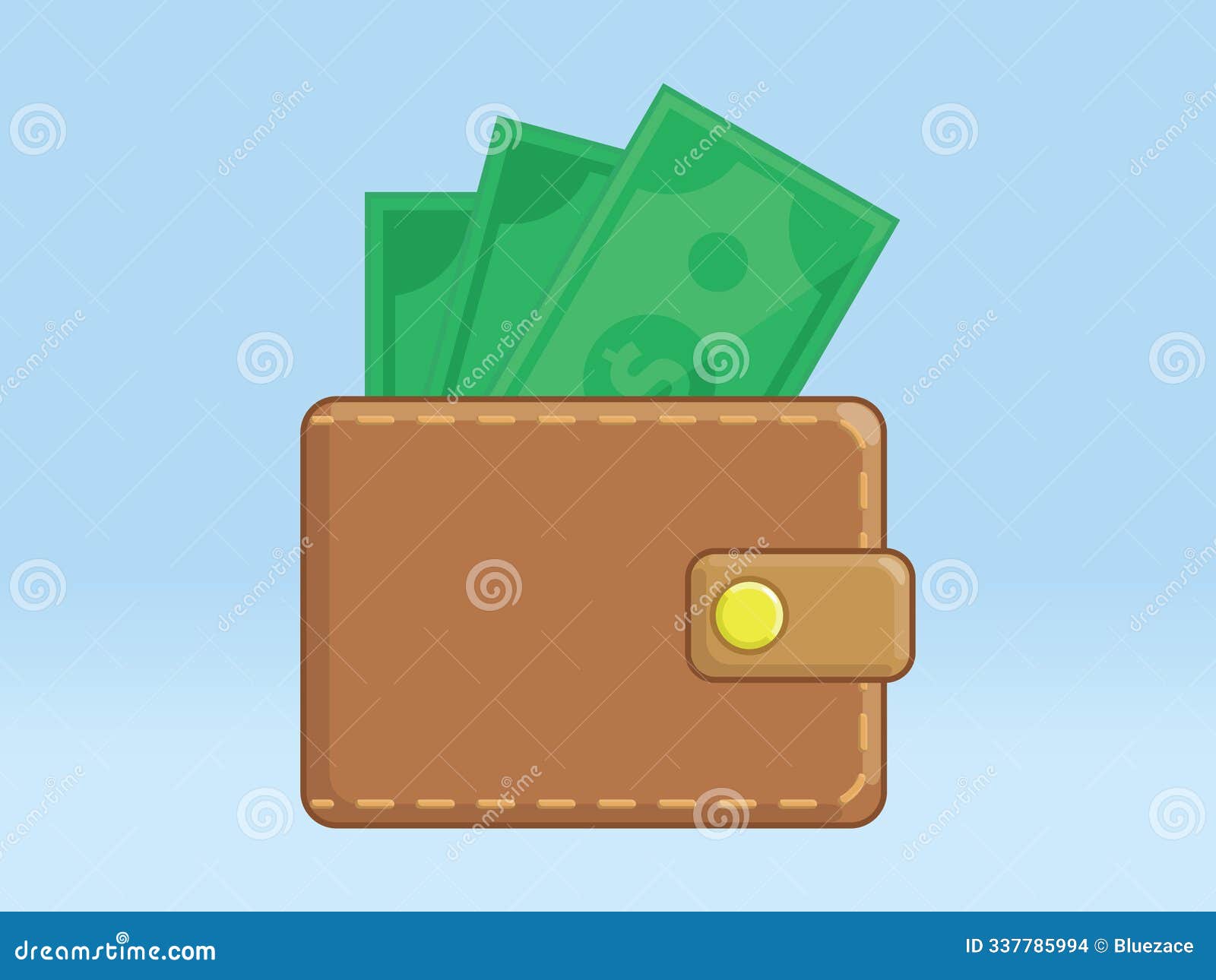 Wallet Filled Showing Paper Money Inside Stock Vector - Illustration of ...