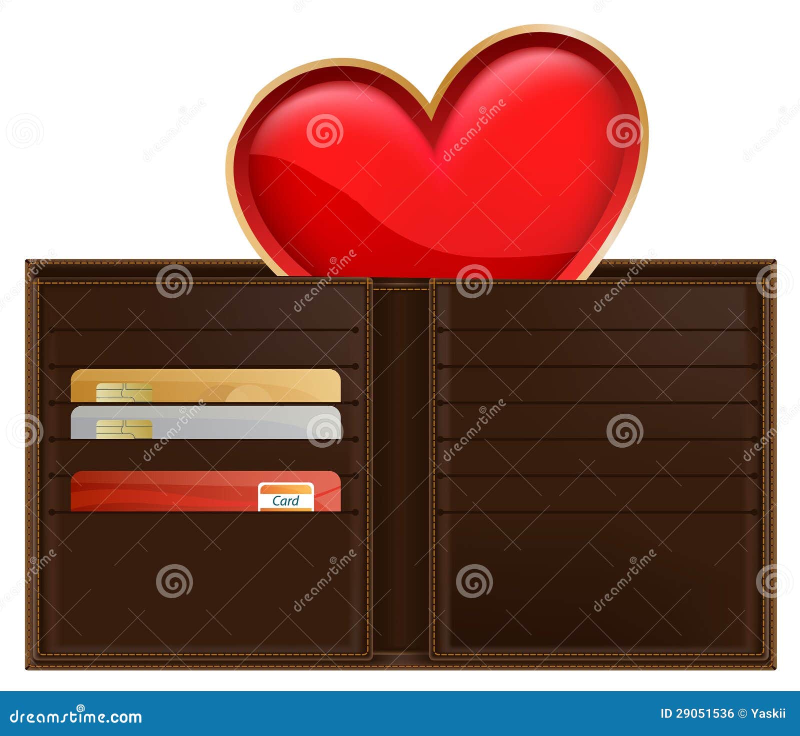 Wallet and heart stock vector. Illustration of payment - 29051536