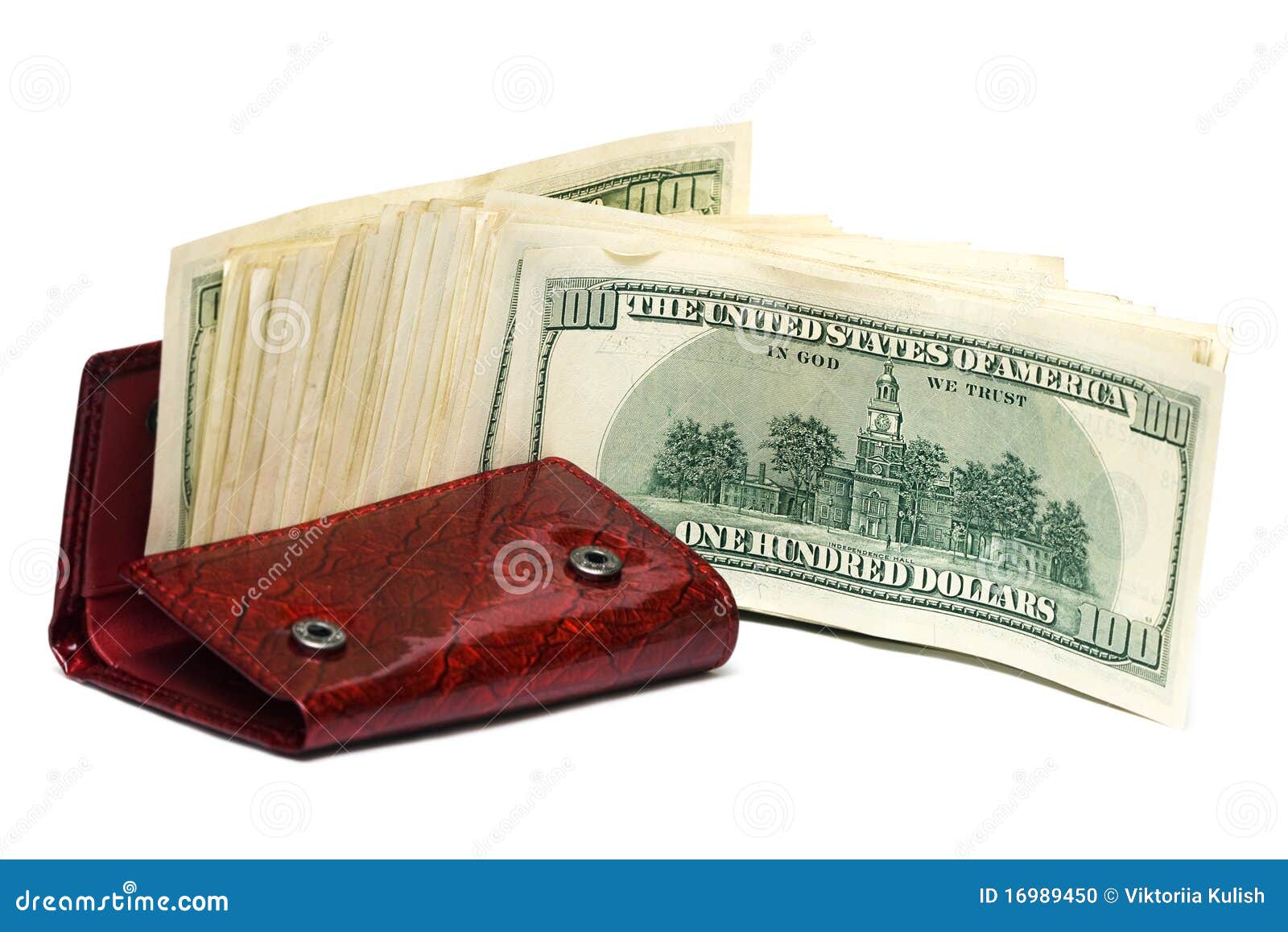 Wallet with Hundred Dollars Stock Photo - Image of banknote, cost: 16989450