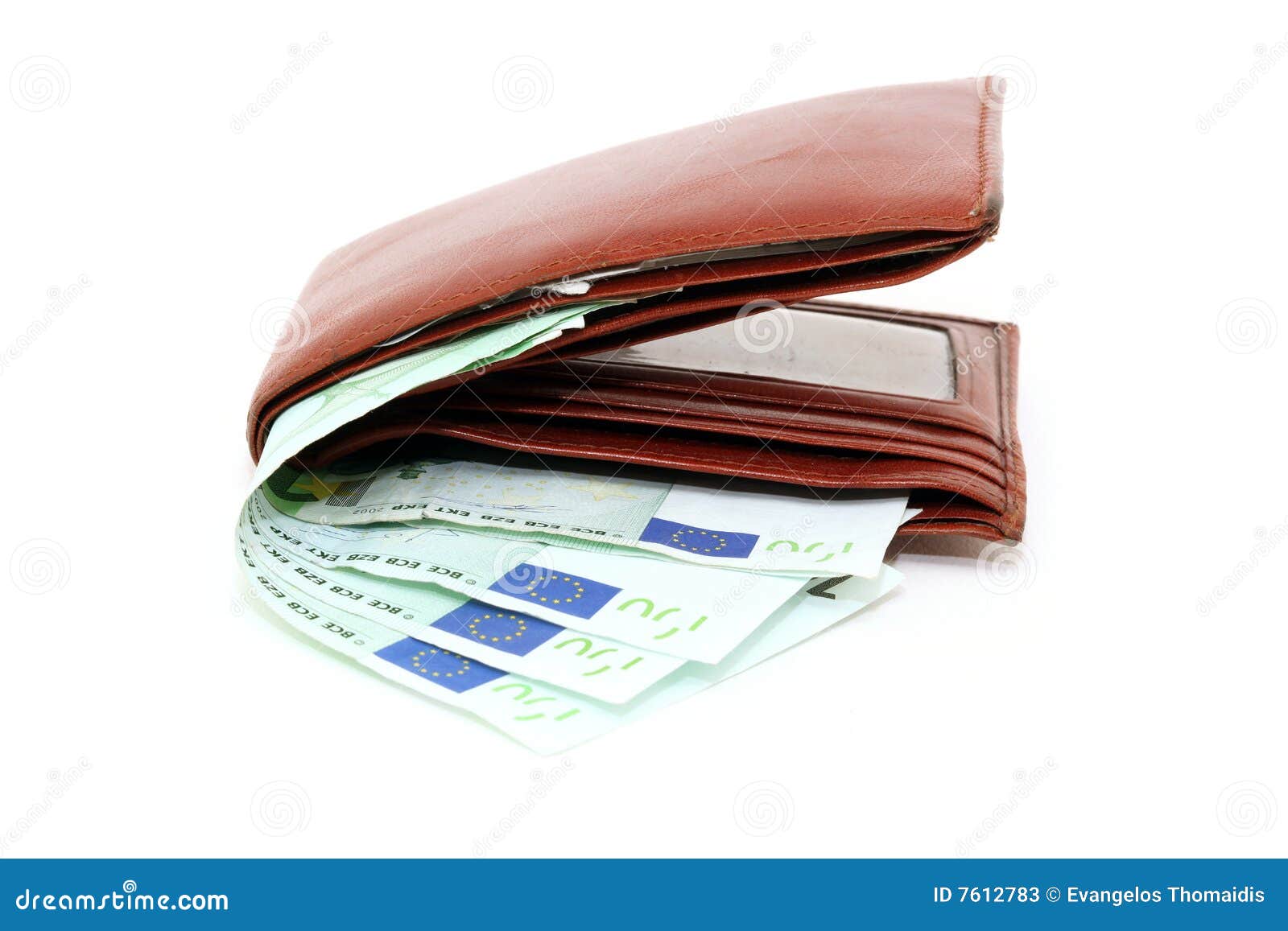 Wallet and hundreds stock image. Image of business, isolated - 7612783